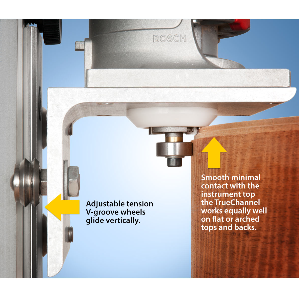 TrueChannel Binding Router Jig with Guitar Body Cradle - StewMac