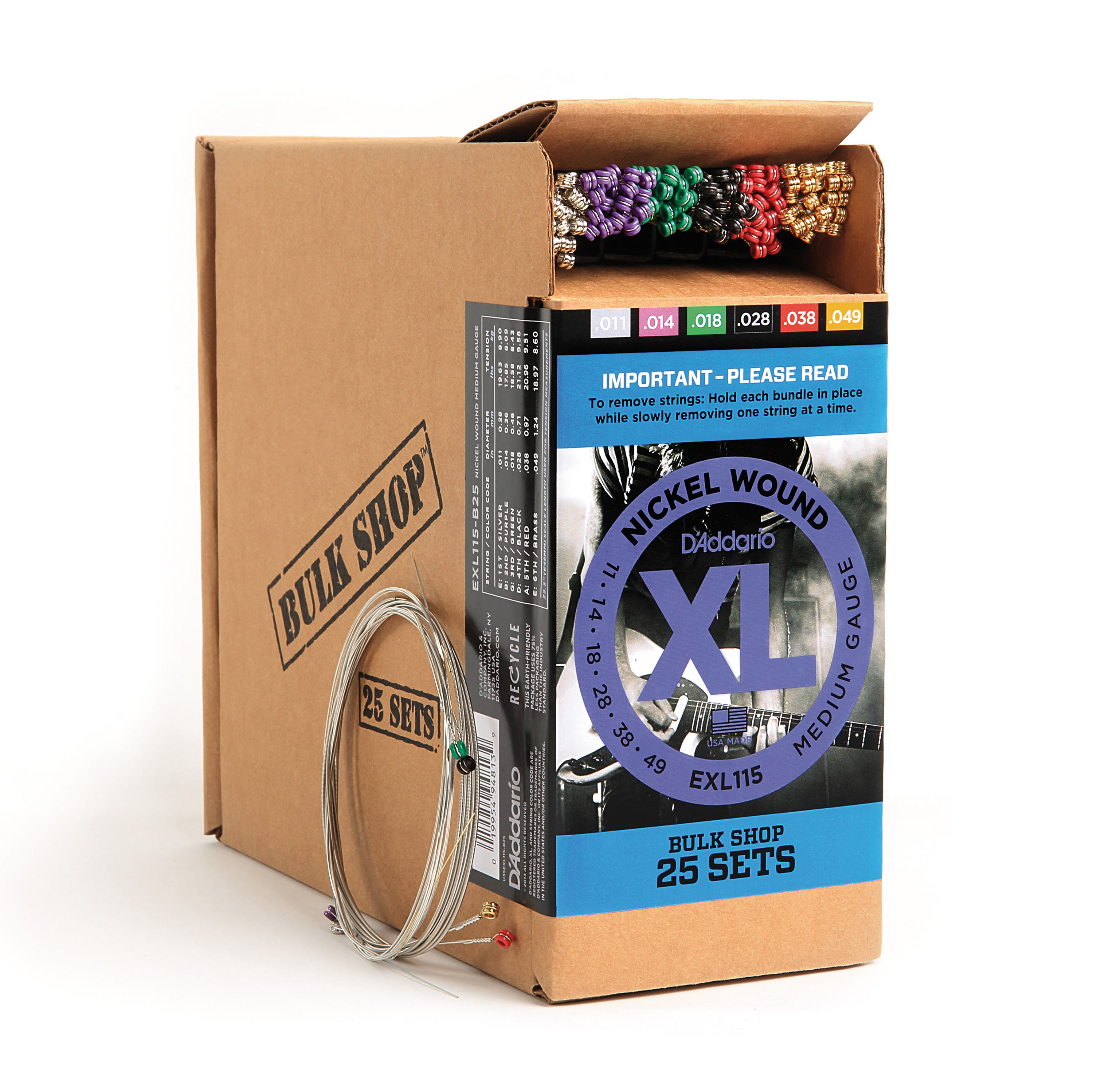 D'Addario XL Nickel Wound Electric Guitar Strings, 25-pack - StewMac