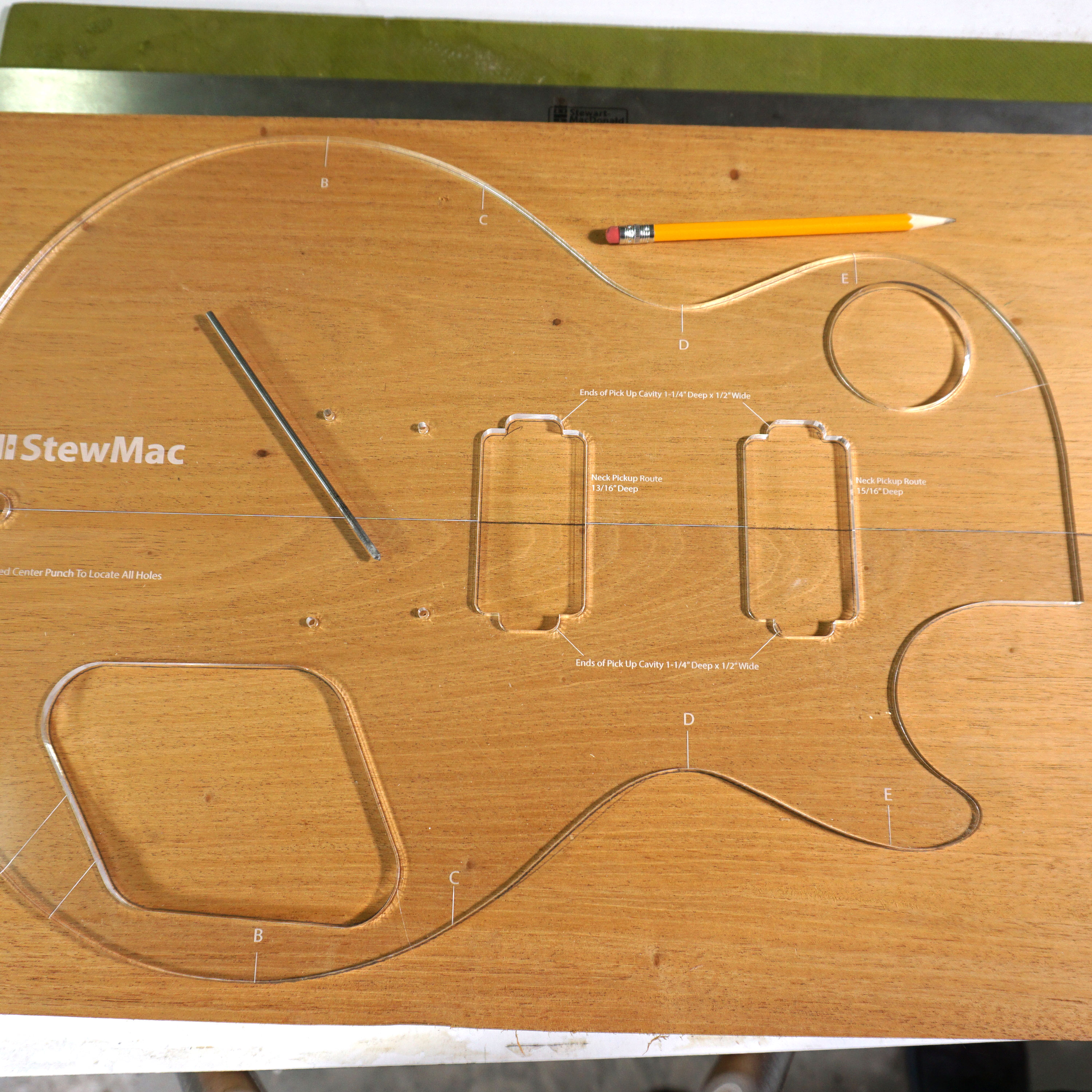  StewMac Tremolo Routing Templates Front And Rear Set For 