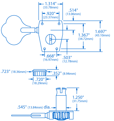 Adjustable Tension Bass Tuner Set - StewMac