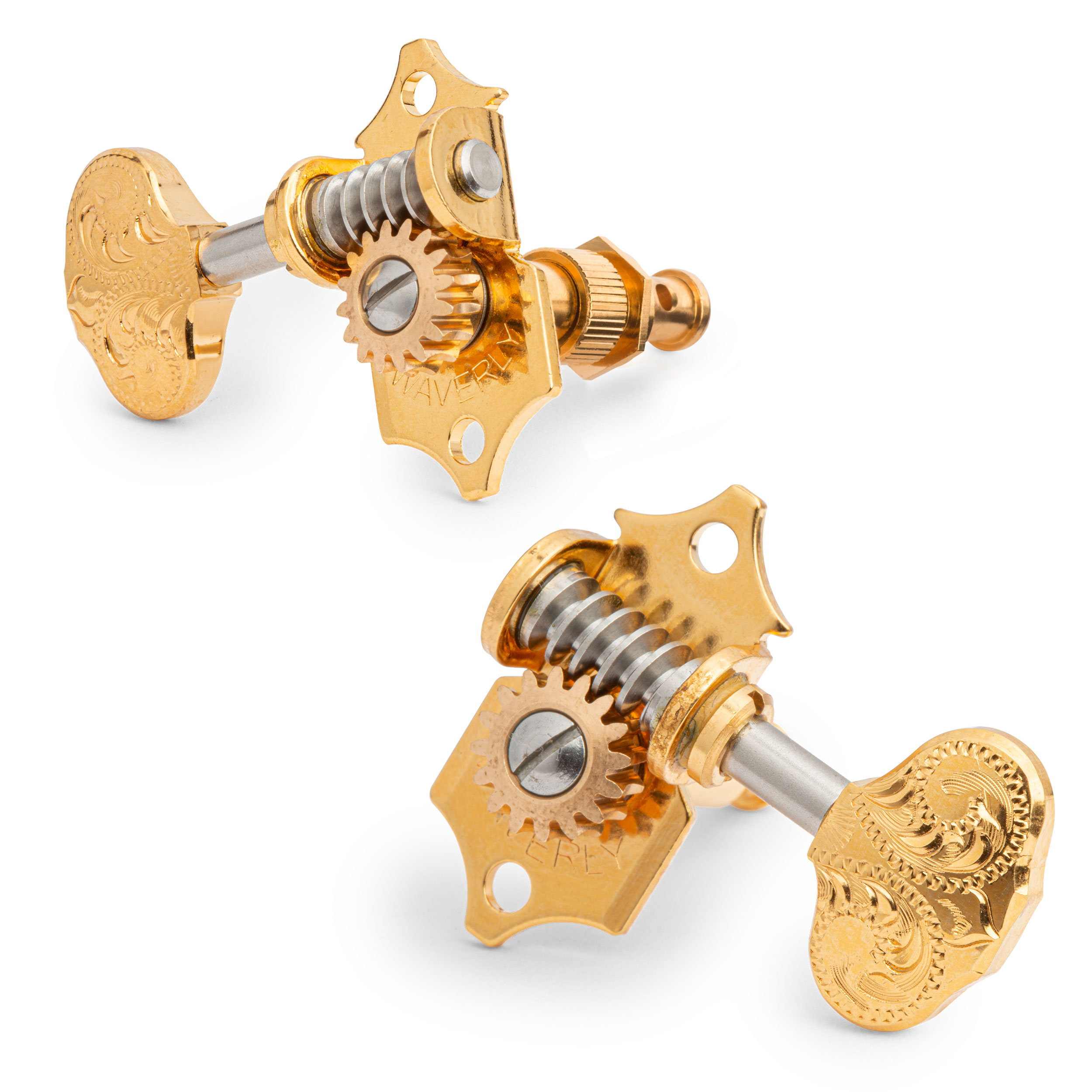 Waverly Guitar Tuners with Engraved Knobs for Solid Pegheads - StewMac