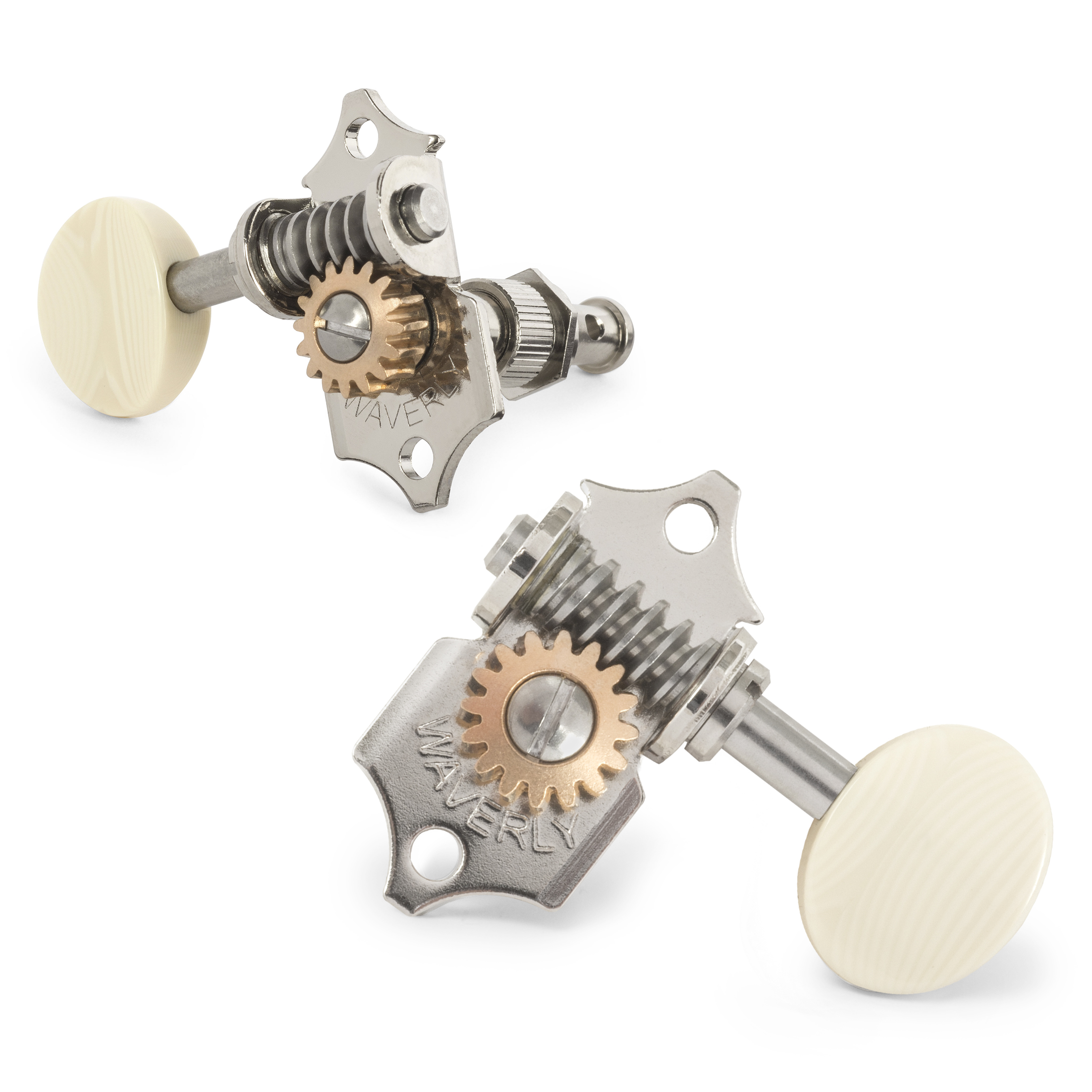 Waverly Guitar Tuners with Ivoroid Knobs for Solid Pegheads - StewMac