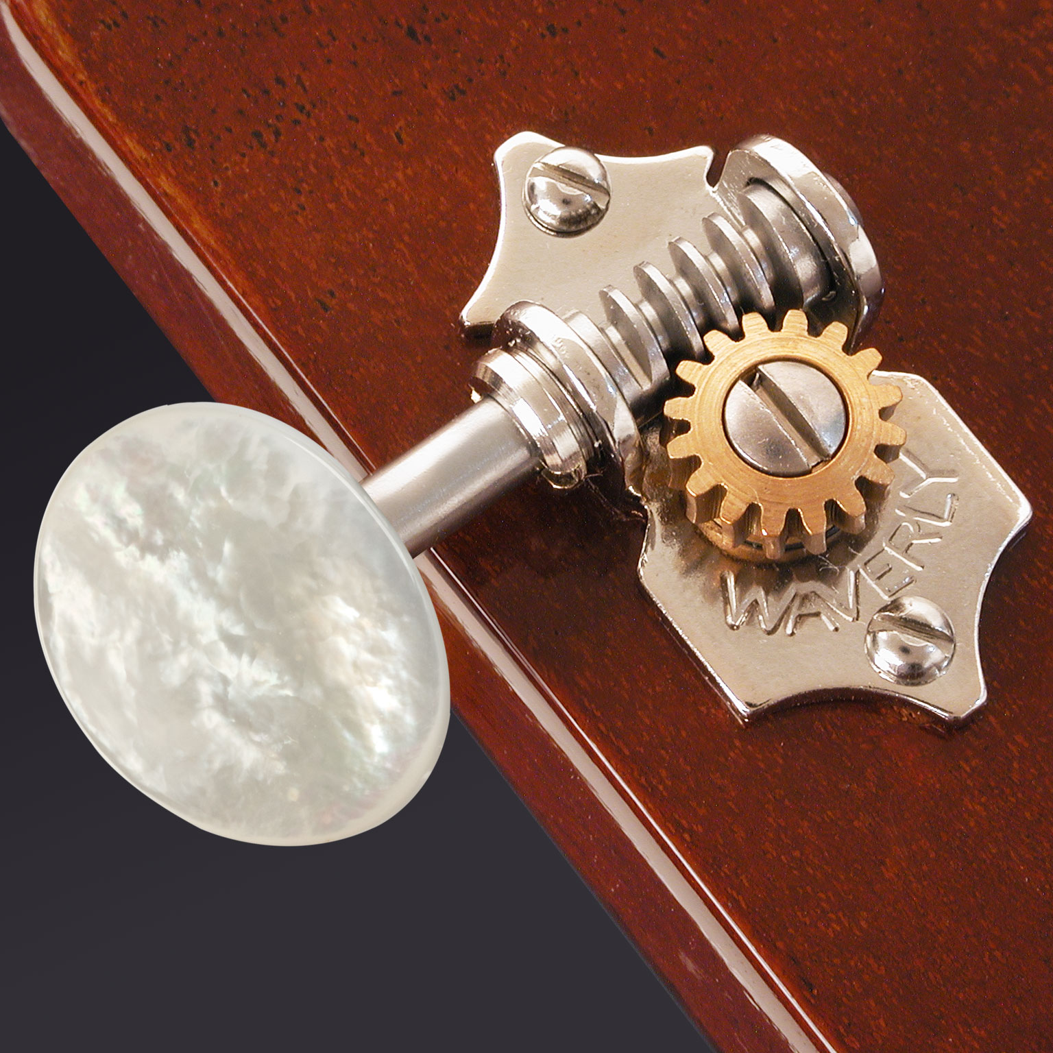 Waverly Guitar Tuners with Pearl Knobs for Solid Pegheads - StewMac