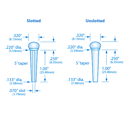 Waverly Bone Bridge Pins with Abalone Inlay - StewMac