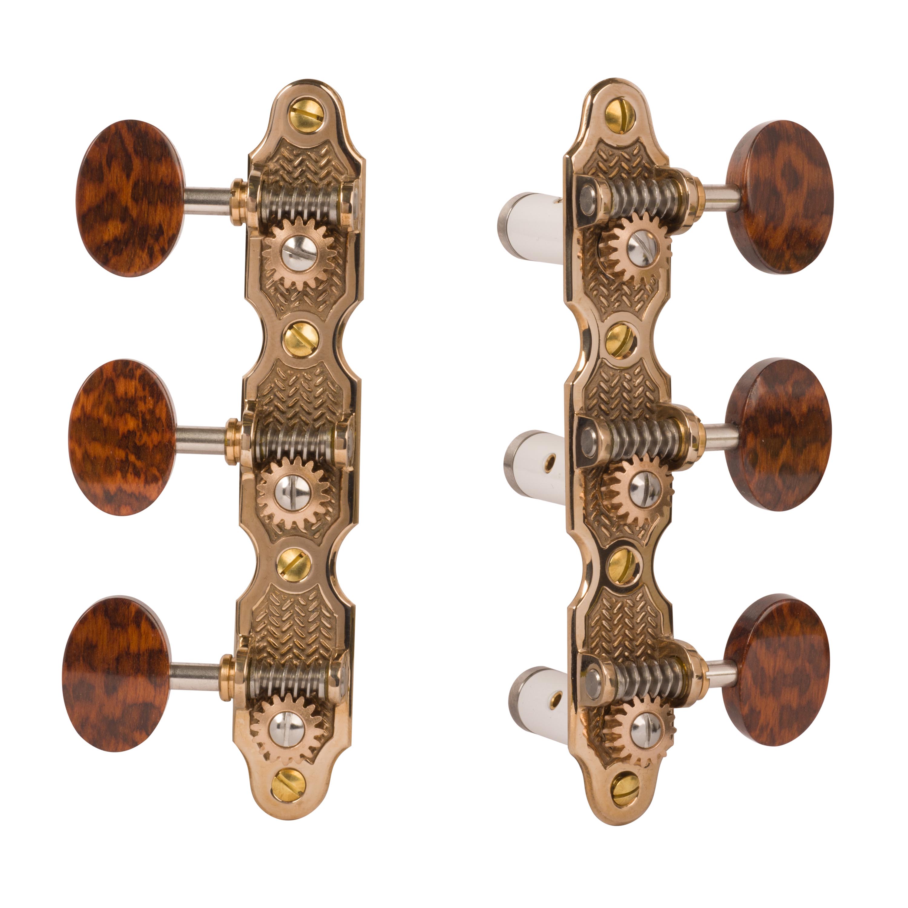 Sloane Classical Guitar Machines with Stippled Bronze Baseplates - StewMac