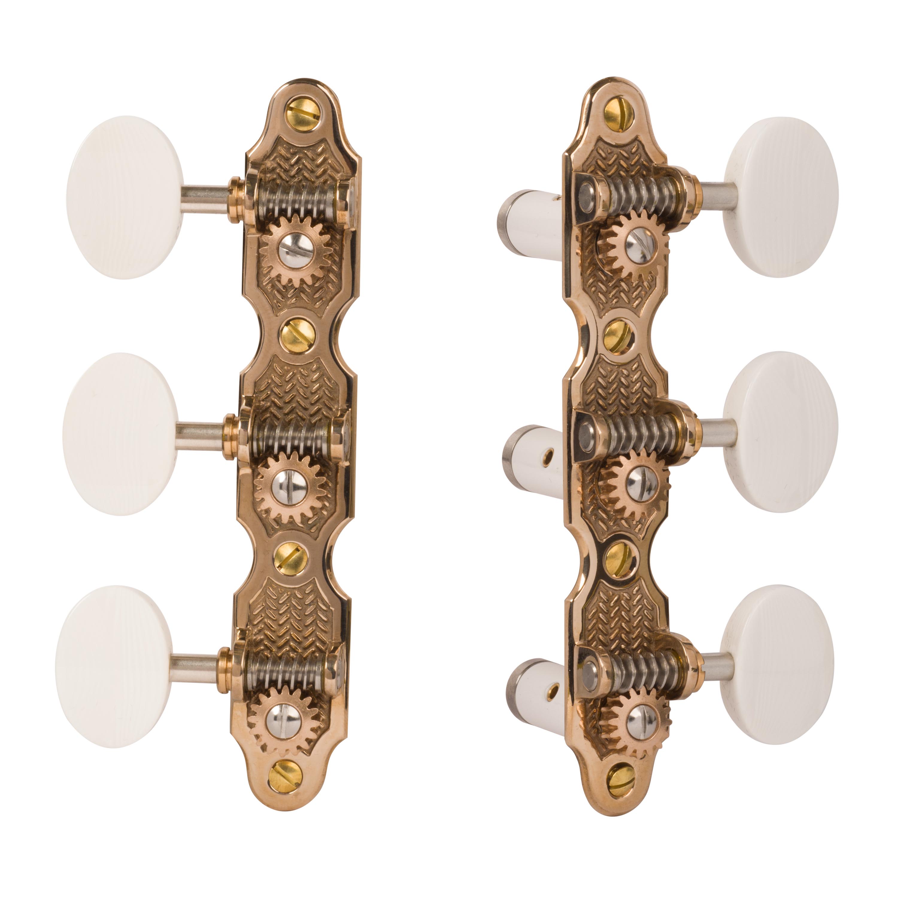 Sloane Classical Guitar Machines with Stippled Bronze Baseplates - StewMac
