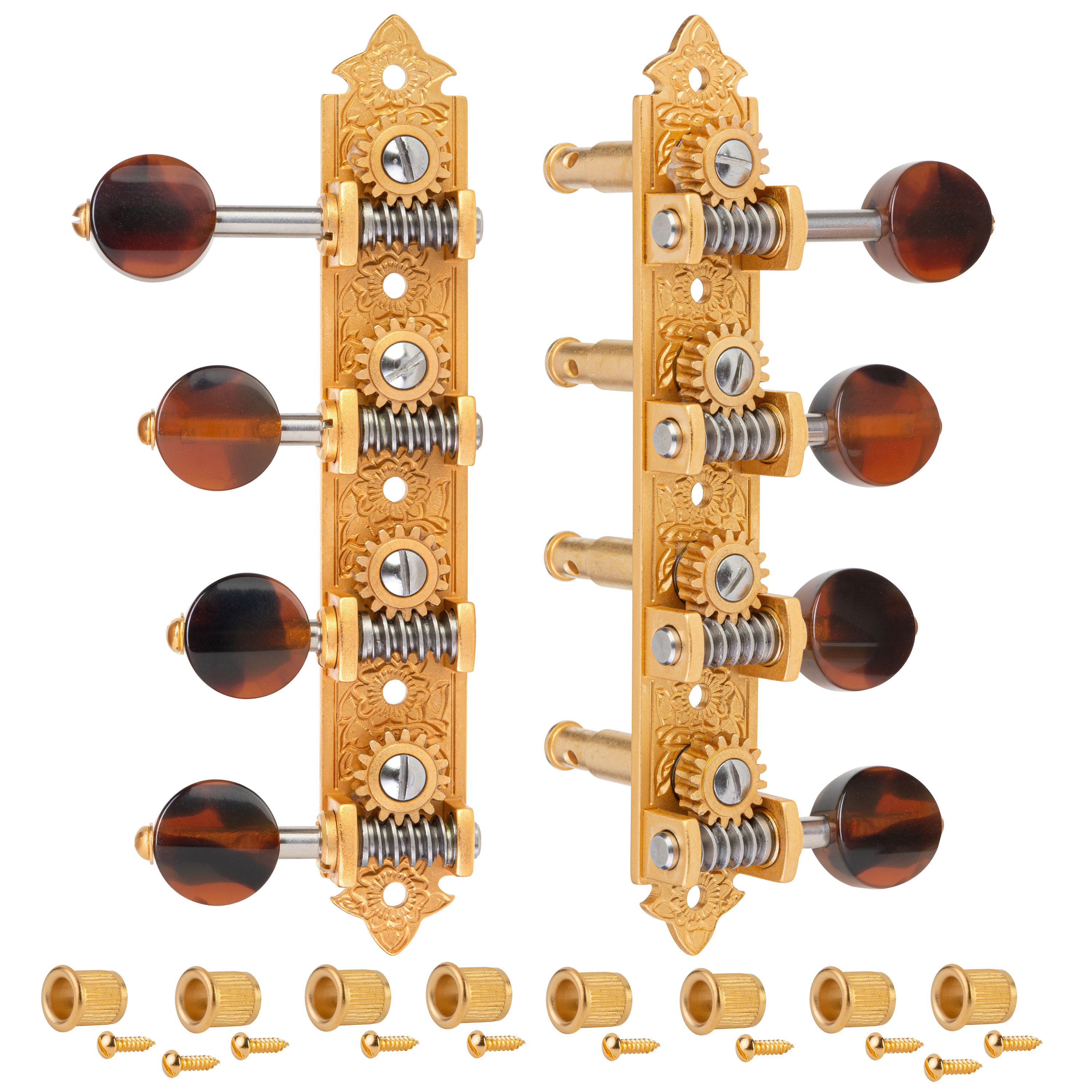 Waverly F-style Mandolin Machines with Dark Tortoise Knobs - StewMac