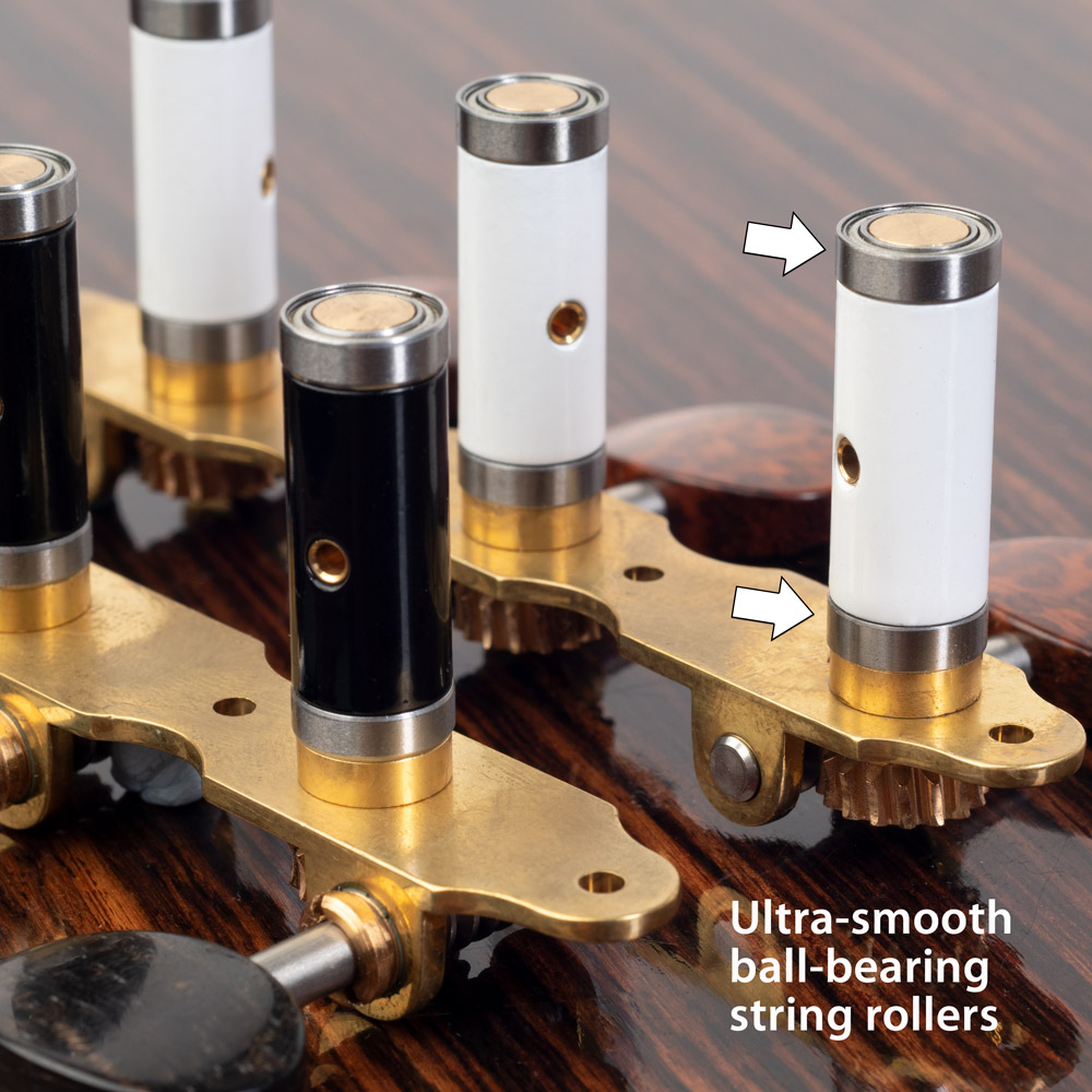 Sloane Classical Guitar Tuners with Ebony Knobs and Flower Baseplates ...