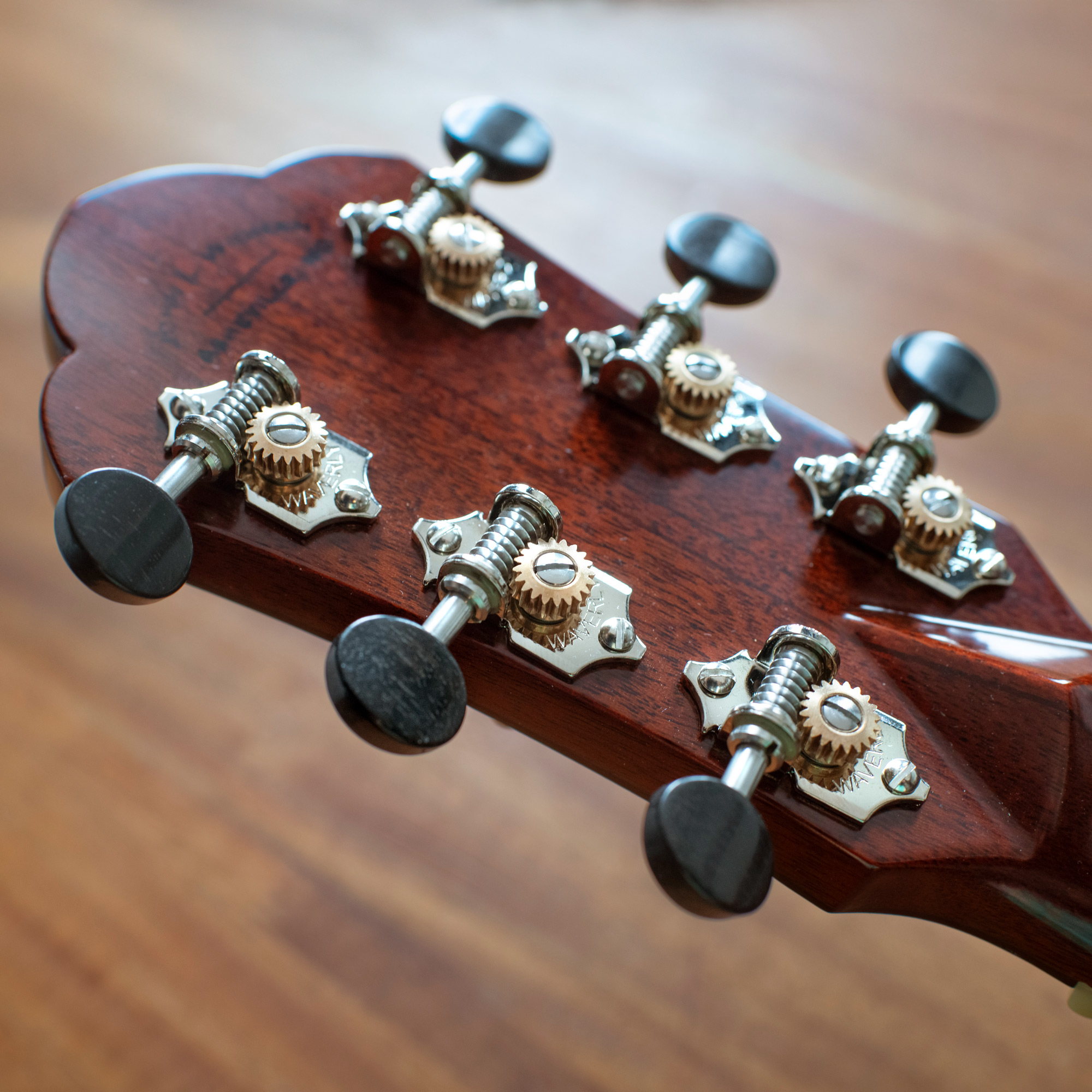 LIMITED EDITION Waverly High Ratio Guitar Tuners with Ebony Knobs for Solid Pegheads - StewMac