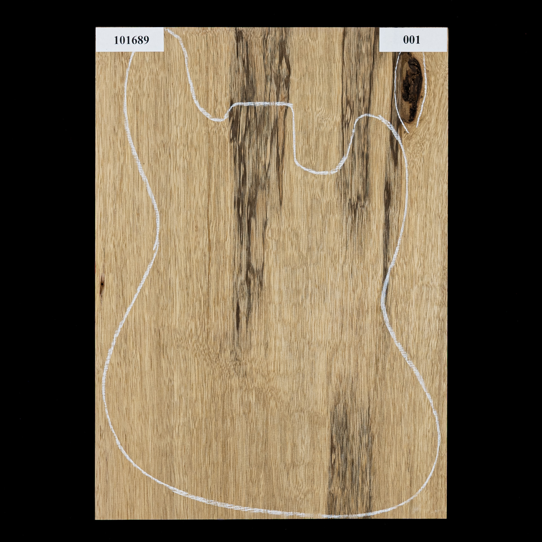 Black Limba Oversized Body Blank, 1-Piece (11.2 lb) - 001 - StewMac