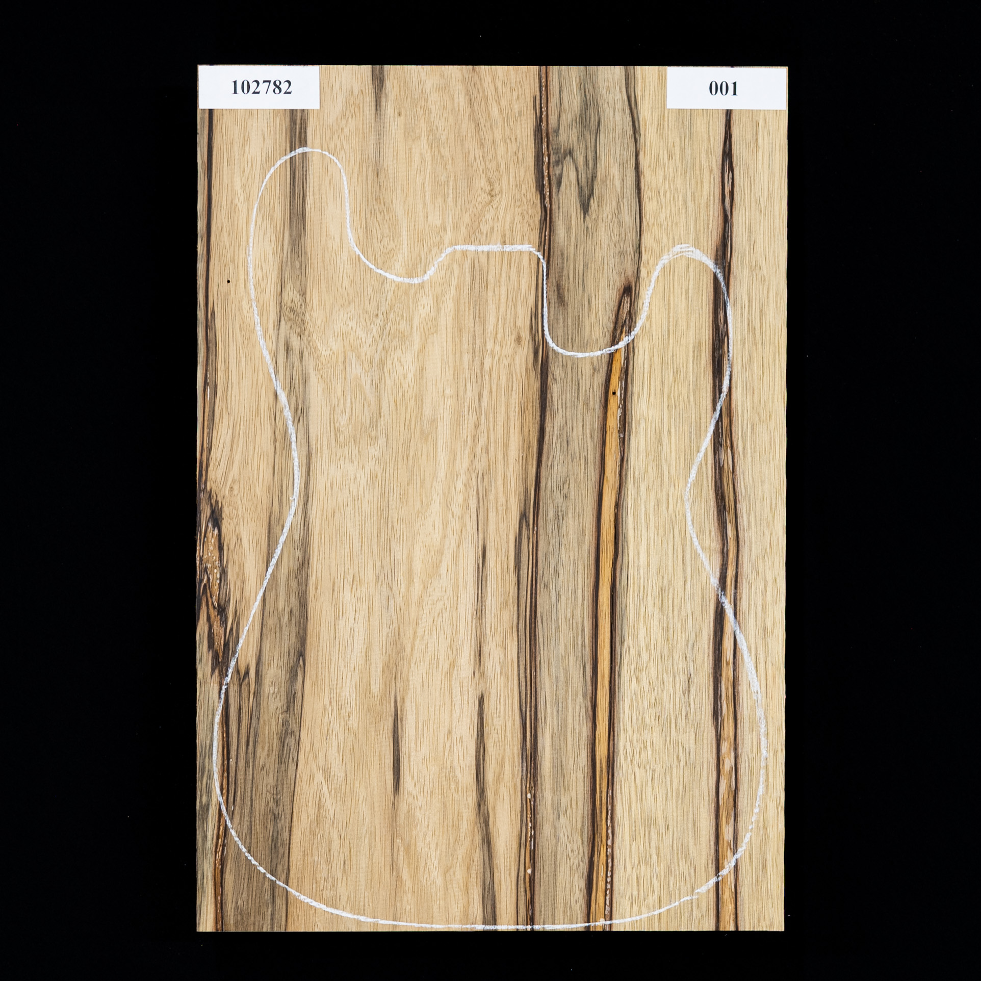 Black Limba Body Blank, 1-Piece (10.2 lb) - 001 - StewMac