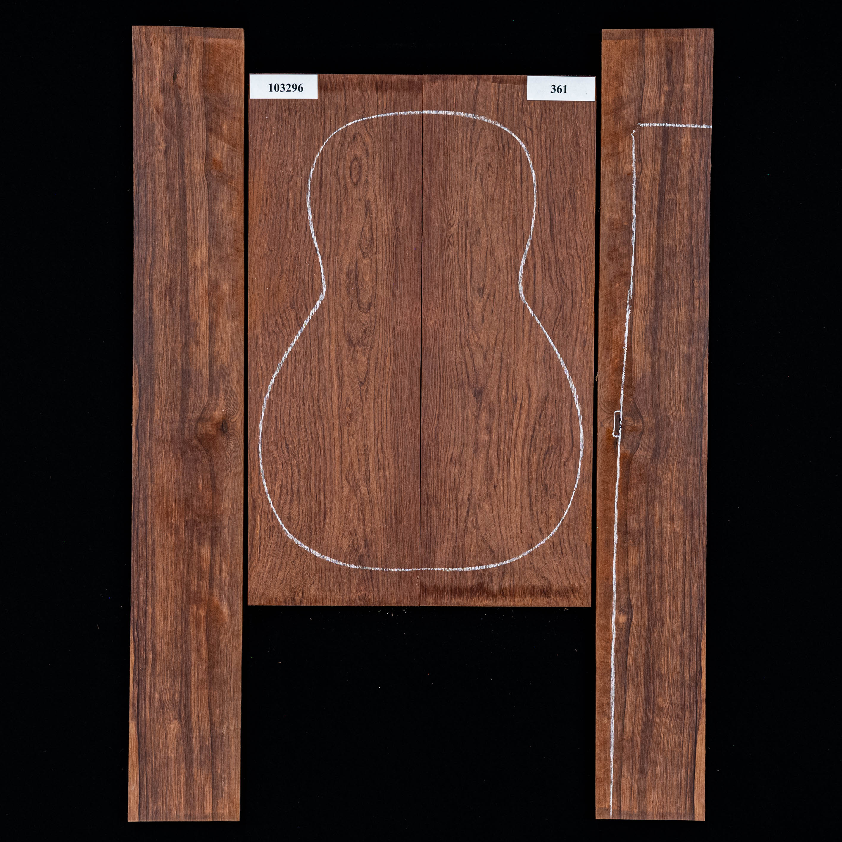 Madagascar Rosewood Back Side Set 361 Stewmac