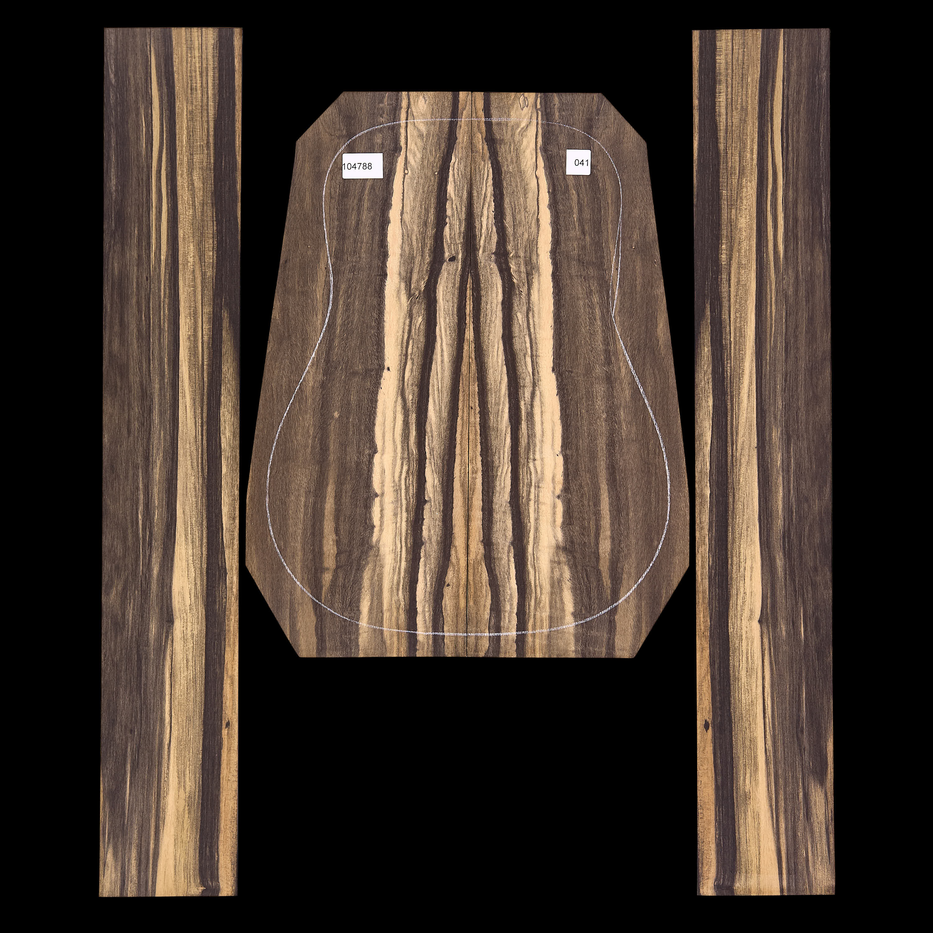 Crelicam Ebony Back + Side Set - 041 - StewMac