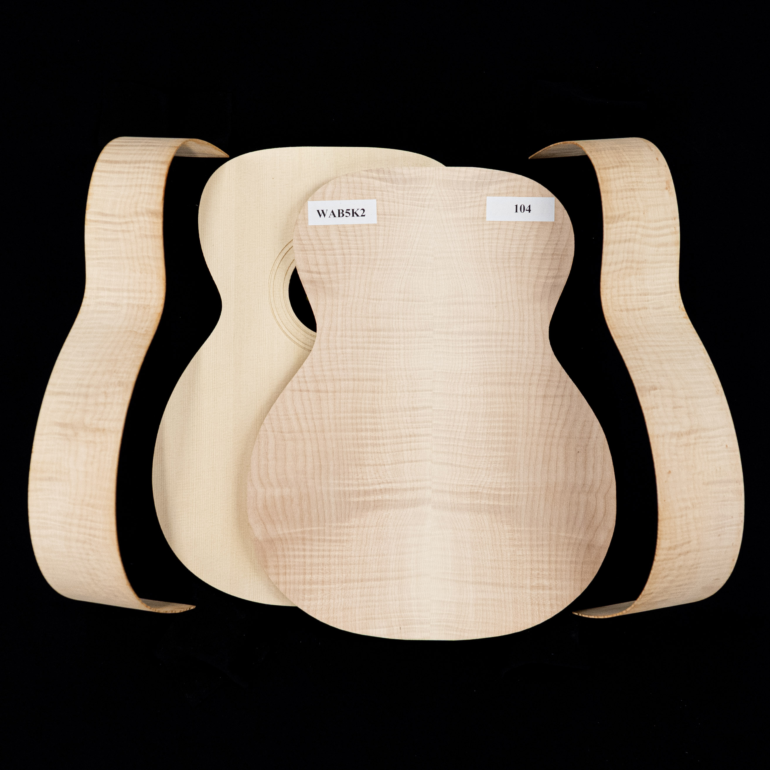WoodStax Flame Maple OM Guitar Kit, Bolt-on Neck - 104 - StewMac