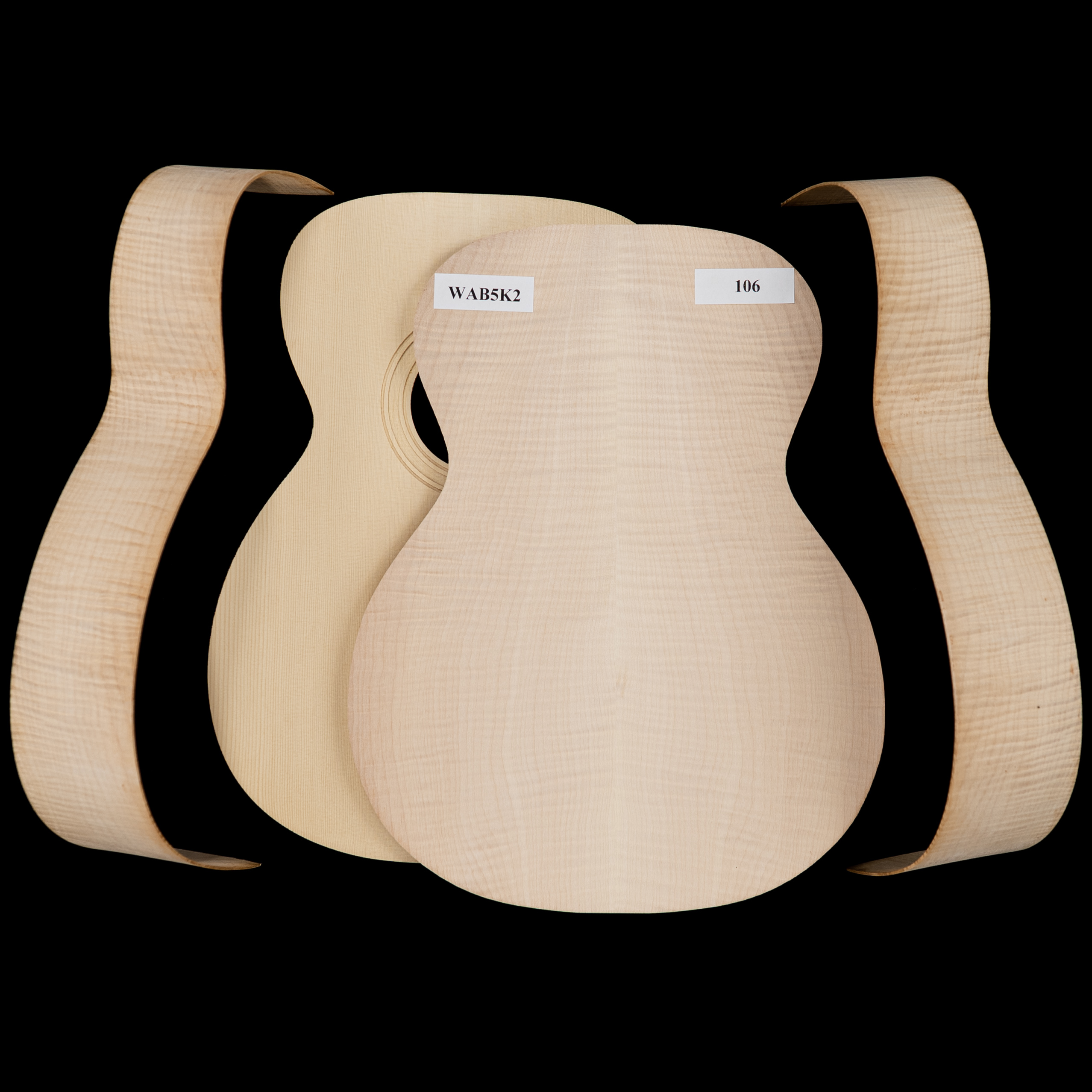WoodStax Flame Maple OM Guitar Kit, Bolt-on Neck - 106 - StewMac