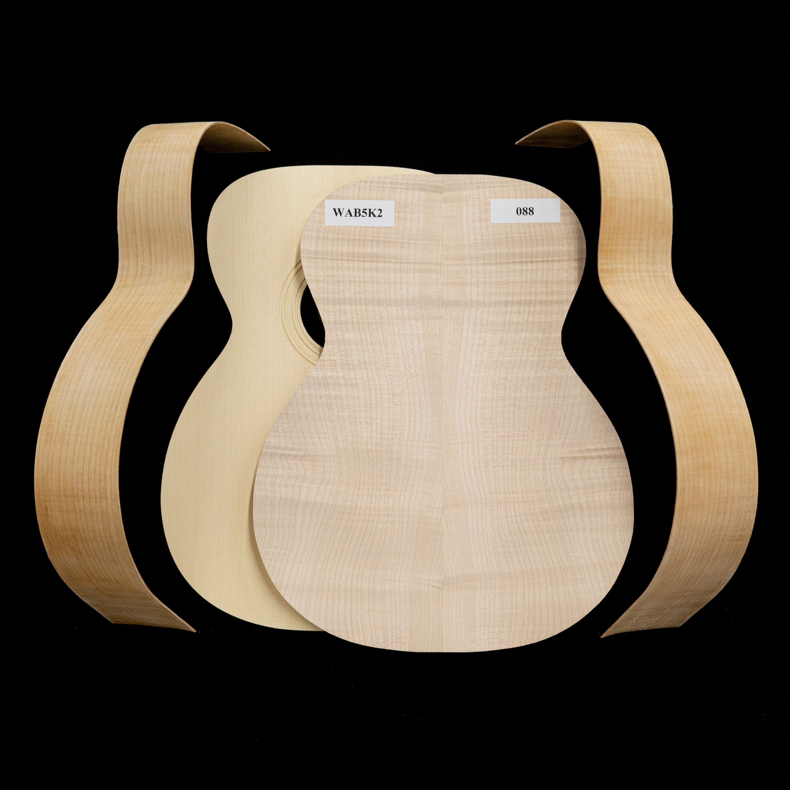 WoodStax Flame Maple OM Guitar Kit, Bolt-on Neck - 088 - StewMac