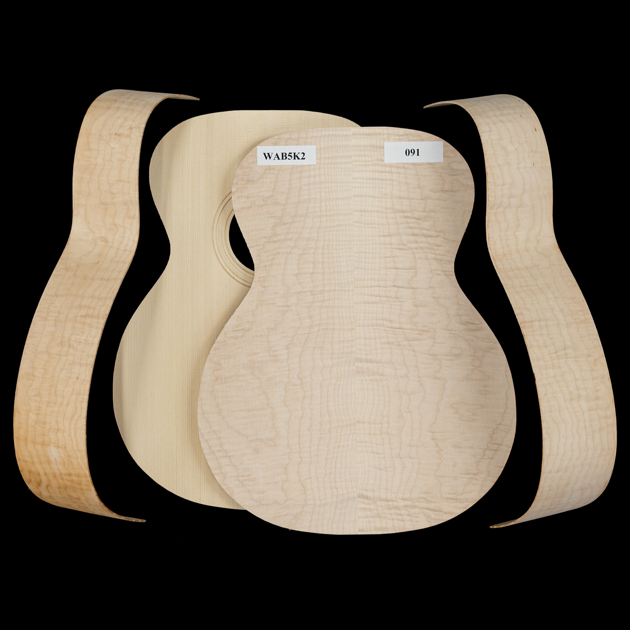 WoodStax Flame Maple OM Guitar Kit, Bolt-on Neck - 091 - StewMac