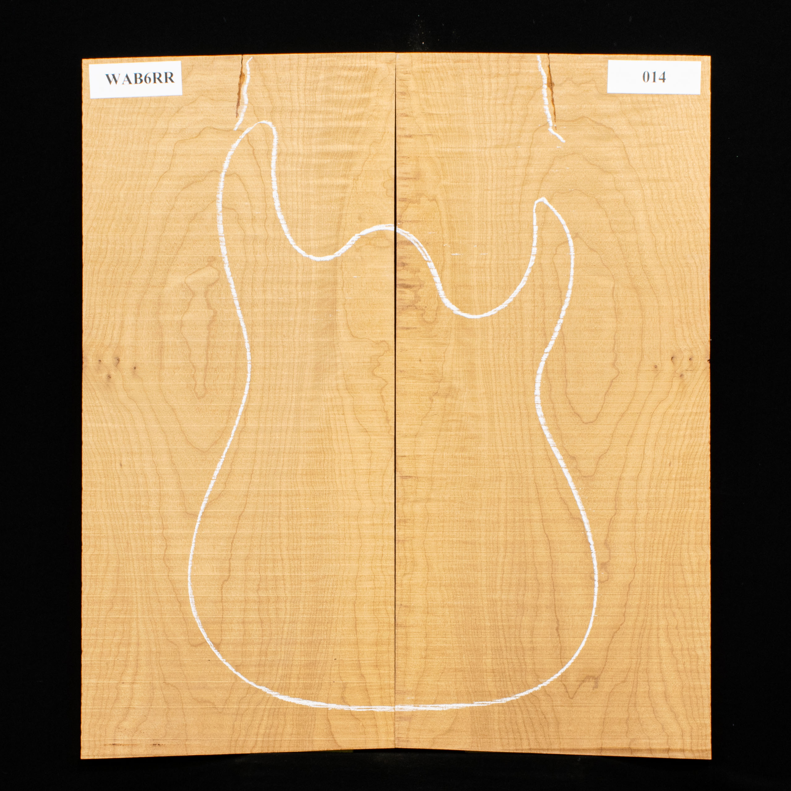 High-Flame Bigleaf Maple Torrefied Laminated Top - 014 - StewMac