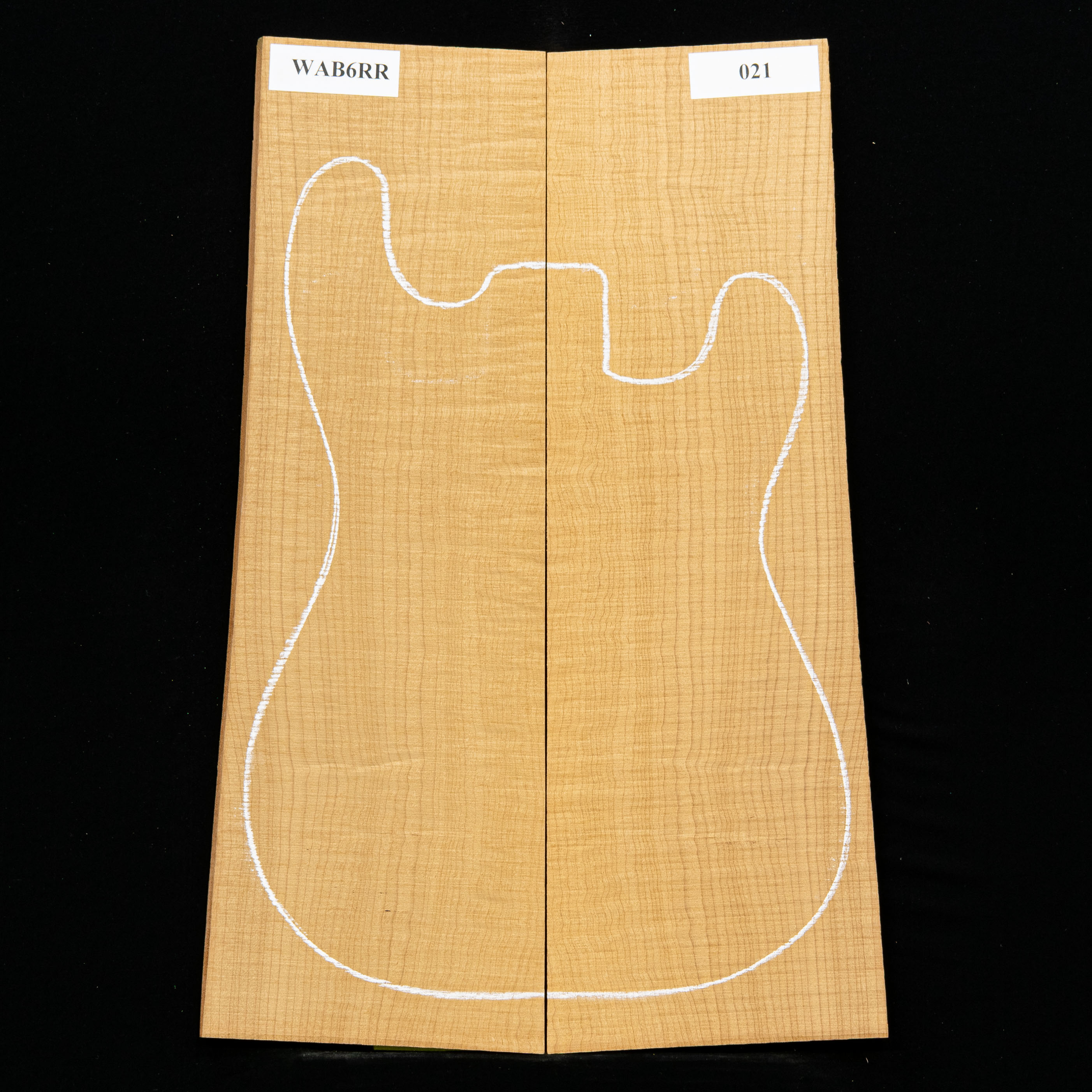 High-Flame Bigleaf Maple Torrefied Laminated Top, Sanded - 021 - StewMac