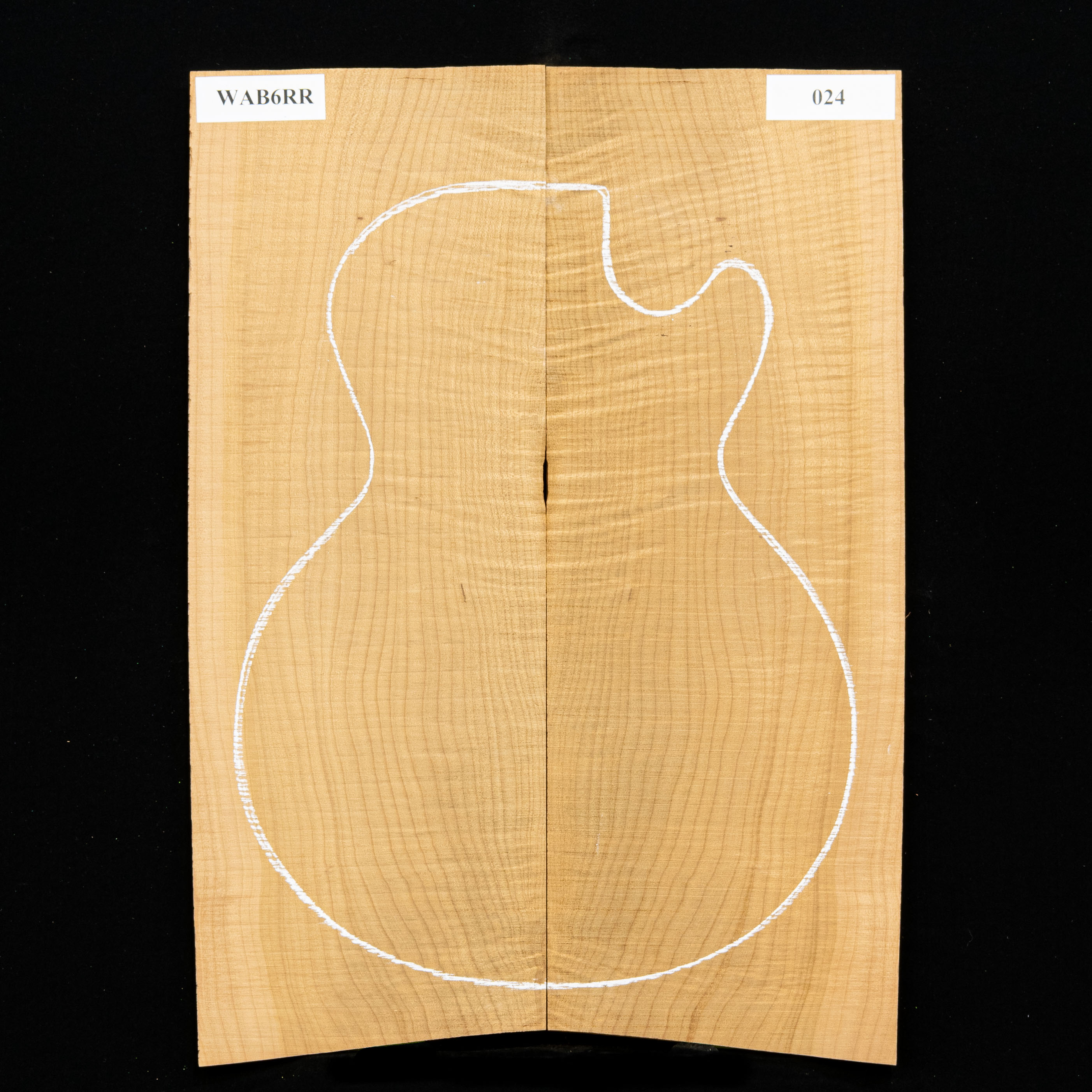 High-Flame Bigleaf Maple Torrefied Laminated Top, Sanded - 024 - StewMac