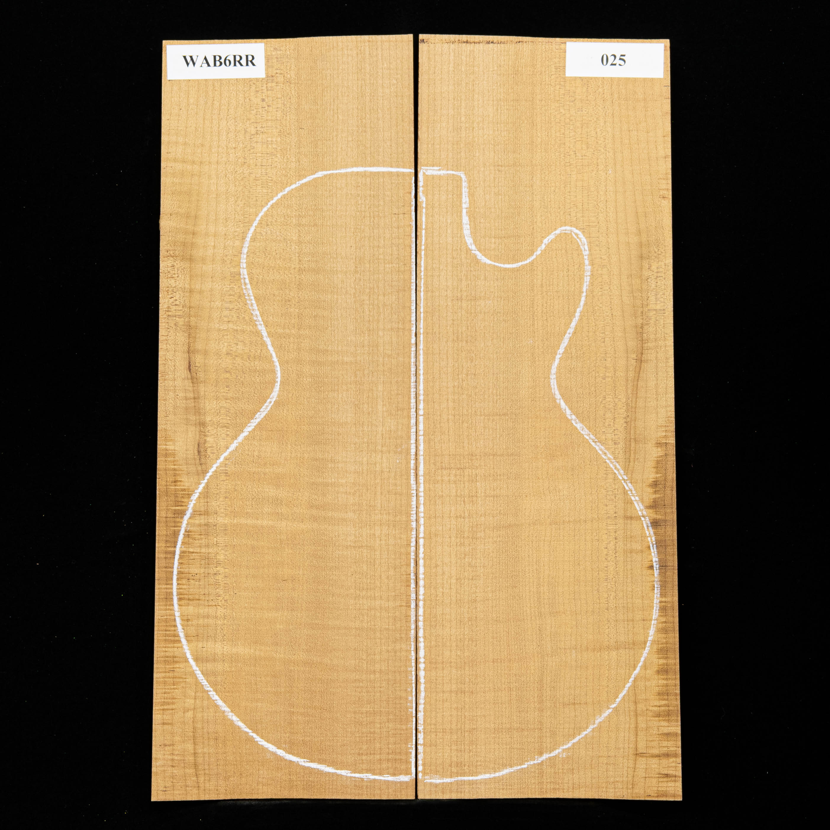 High-Flame Bigleaf Maple Torrefied Laminated Top, Sanded - 025 - StewMac