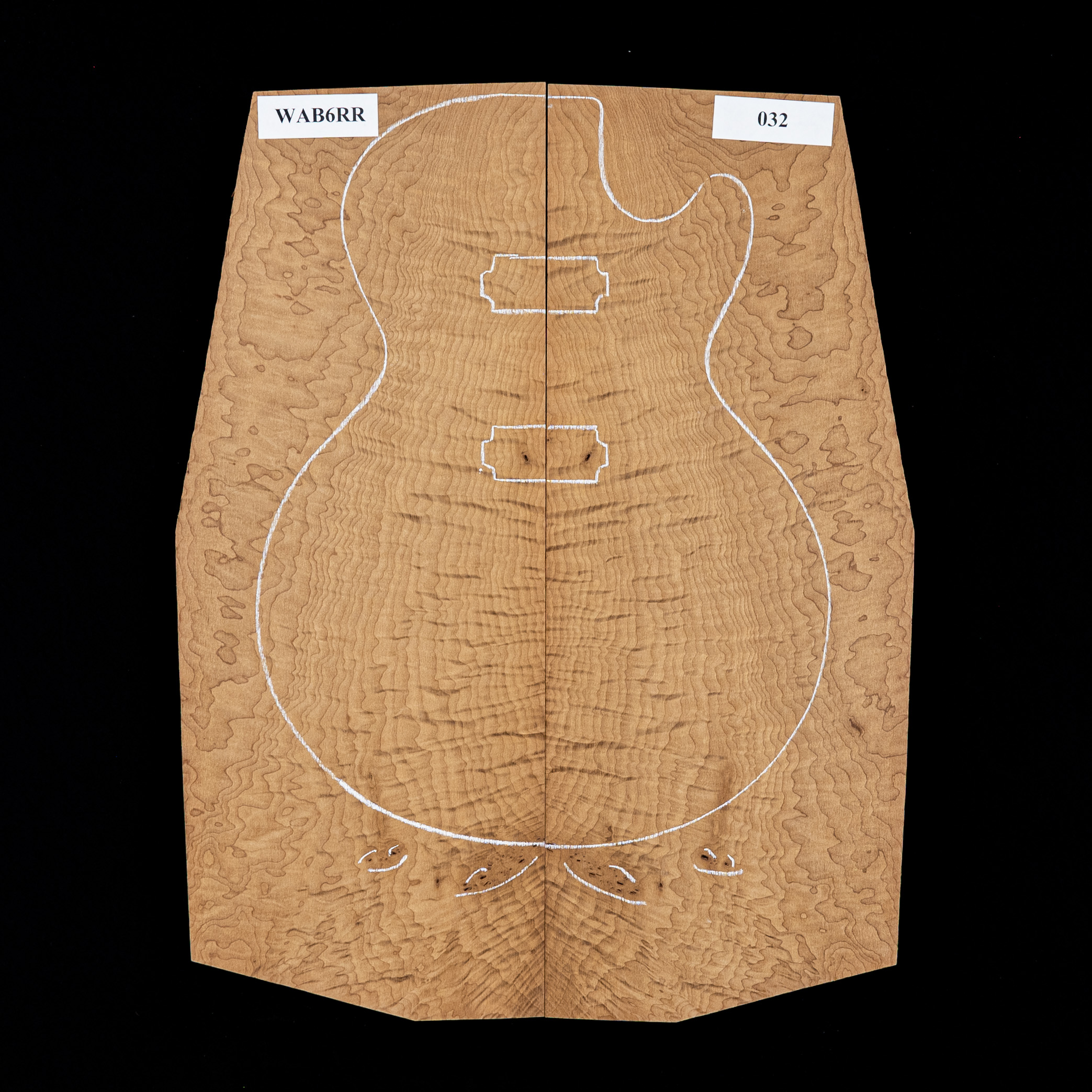 High-Flame Bigleaf Maple Torrefied Laminated Top - 032 - StewMac