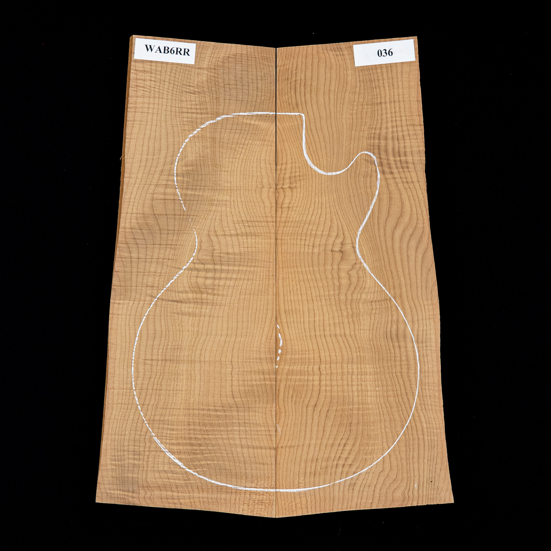 High-Flame Bigleaf Maple Torrefied Laminated Top - 036 - StewMac