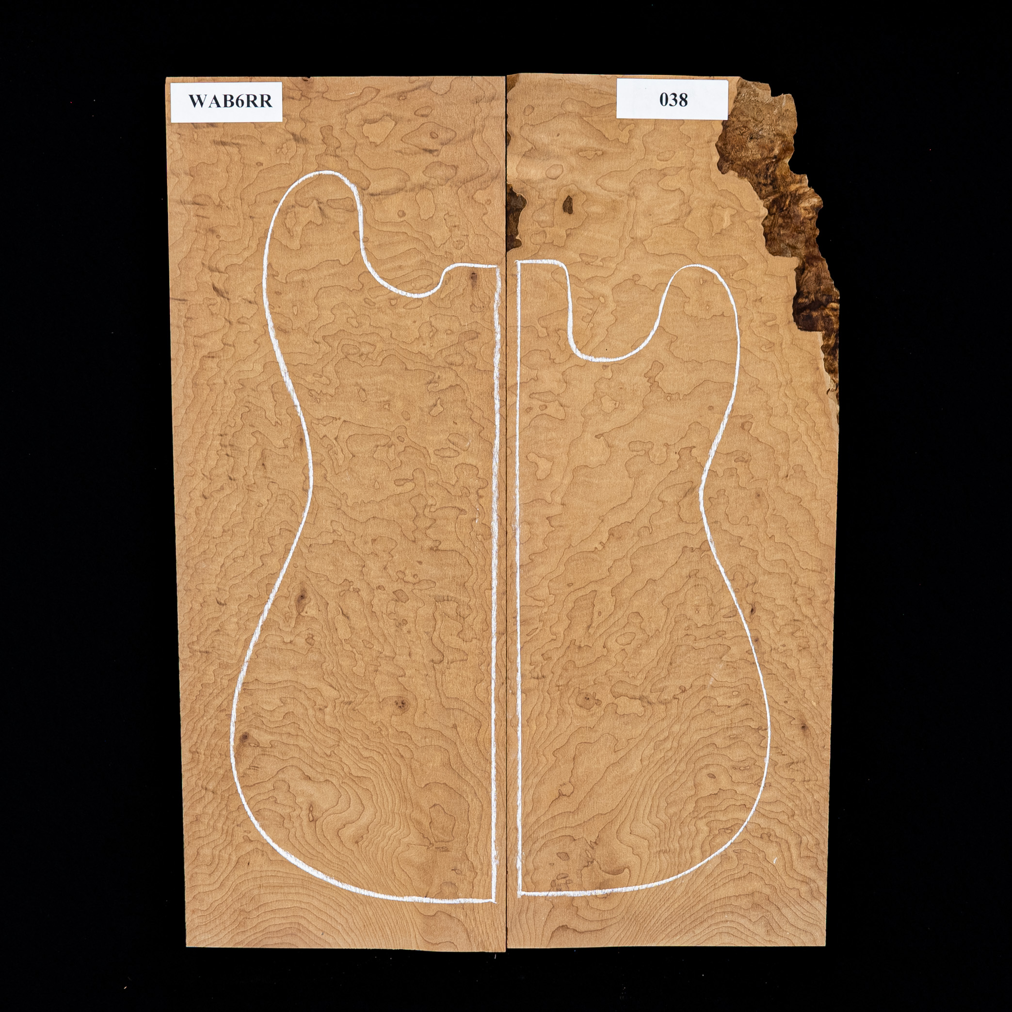 High-Flame Bigleaf Maple Torrefied Laminated Top - 038 - StewMac