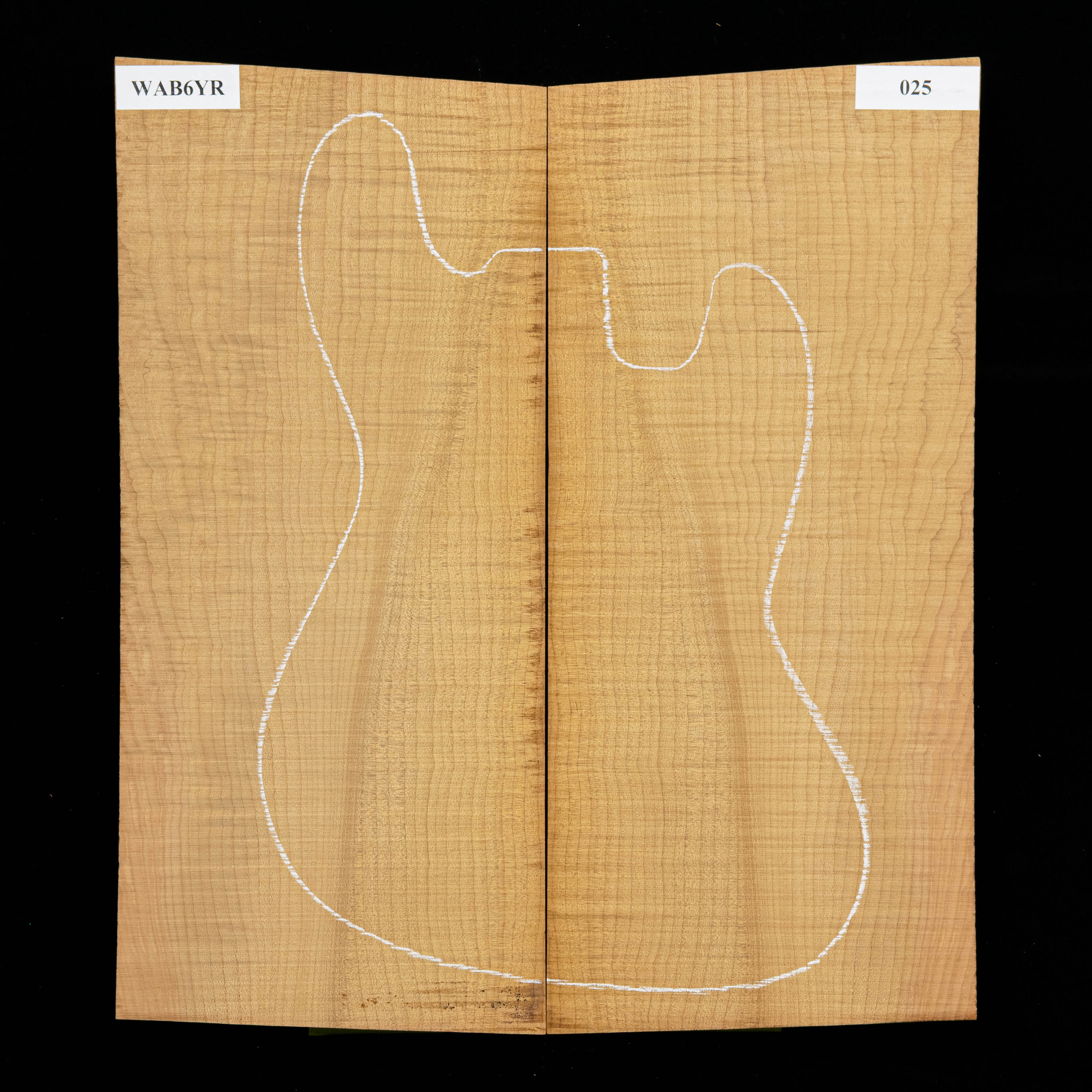 High-Flame Bigleaf Maple Torrefied Carved Top, Sanded - 025 - StewMac