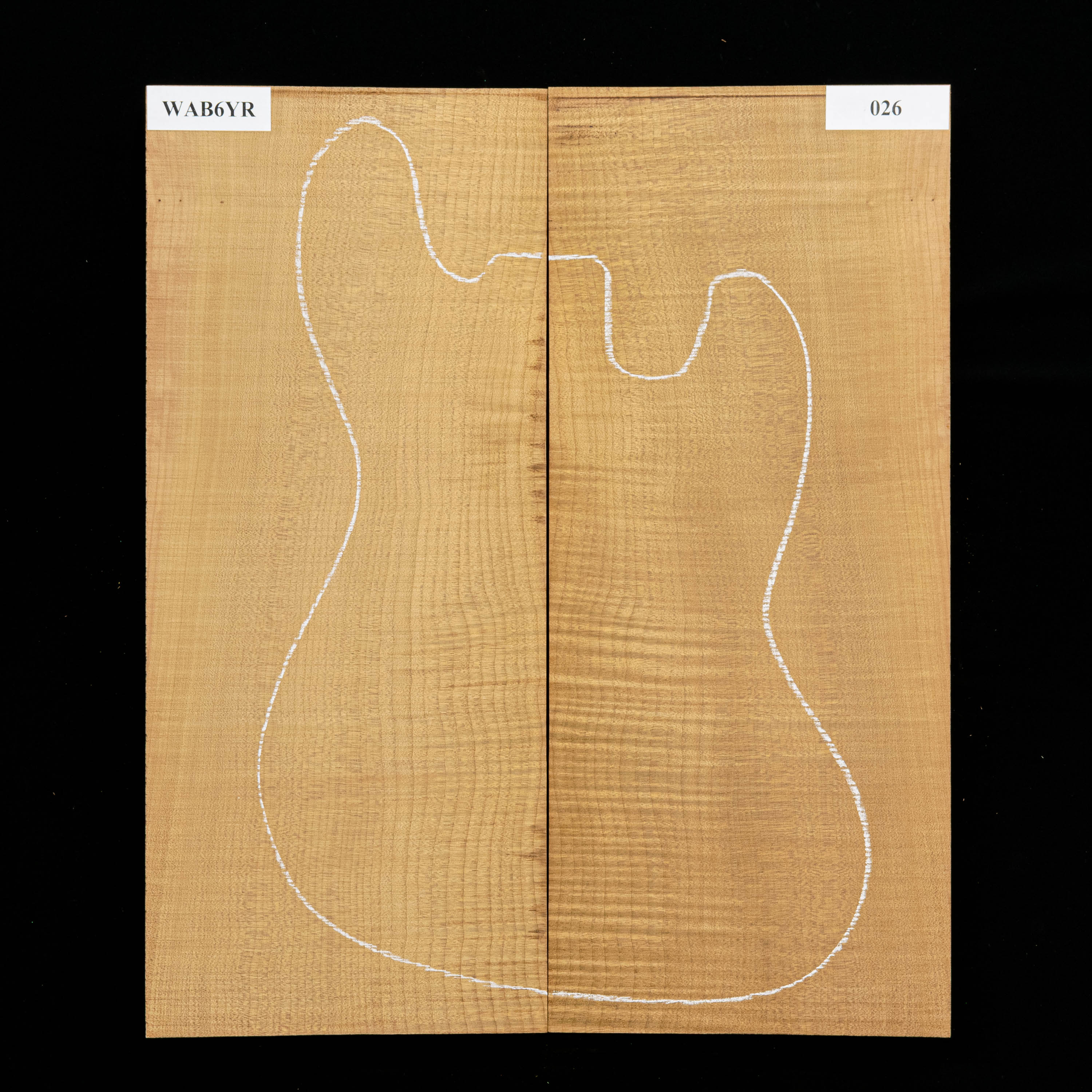 High-Flame Bigleaf Maple Torrefied Carved Top, Sanded - 026 - StewMac