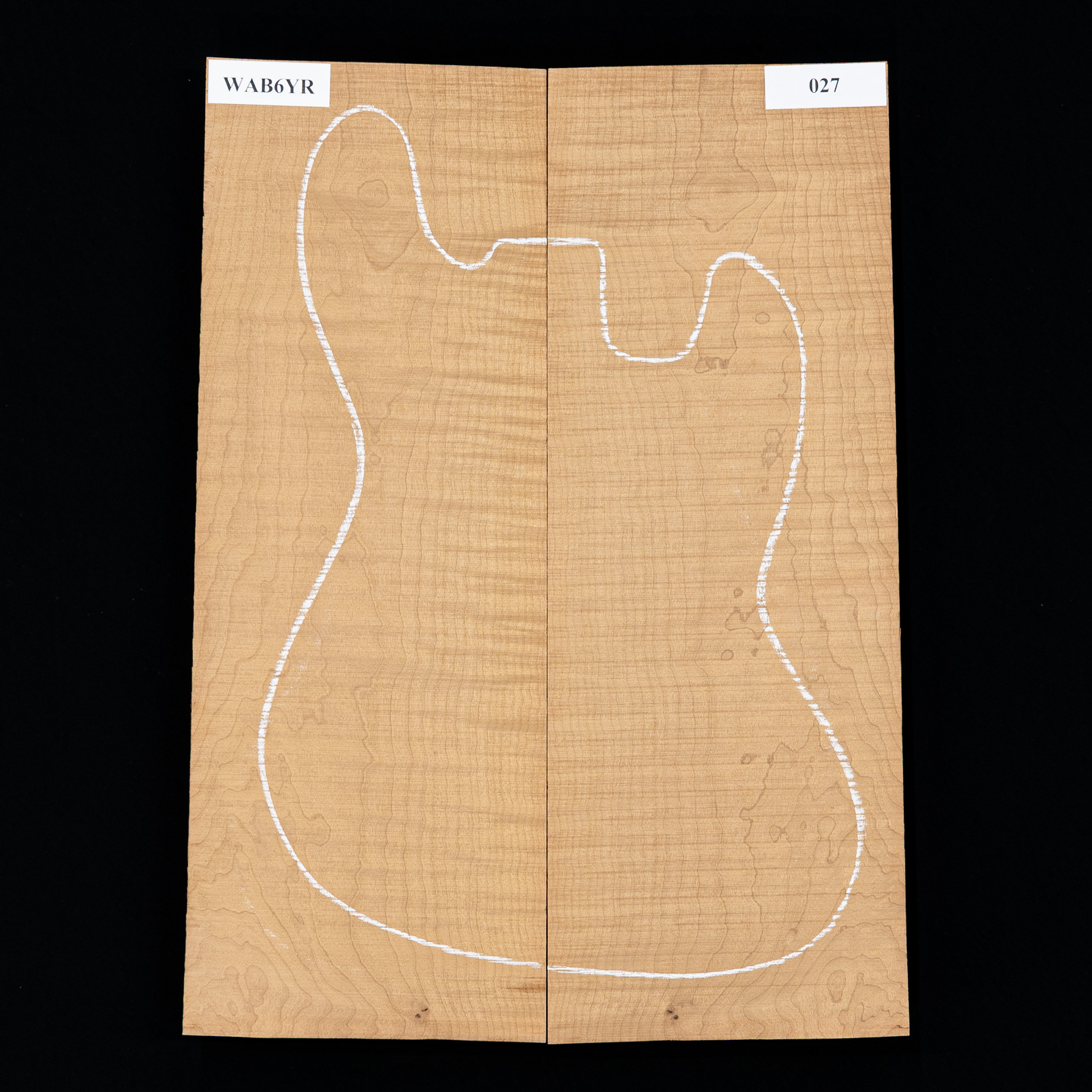 High-Flame Bigleaf Maple Torrefied Carved Top - 027 - StewMac