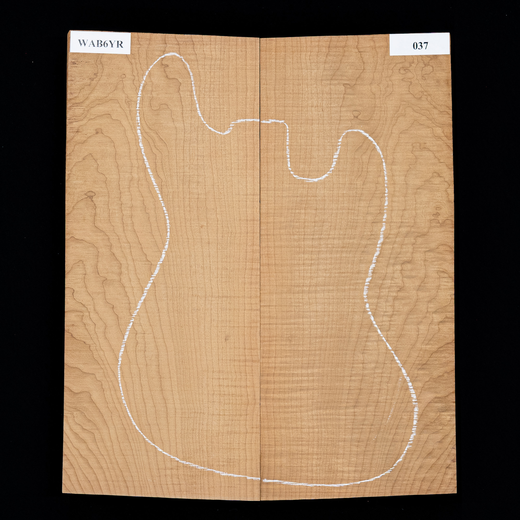 High-Flame Bigleaf Maple Torrefied Carved Top - 037 - StewMac