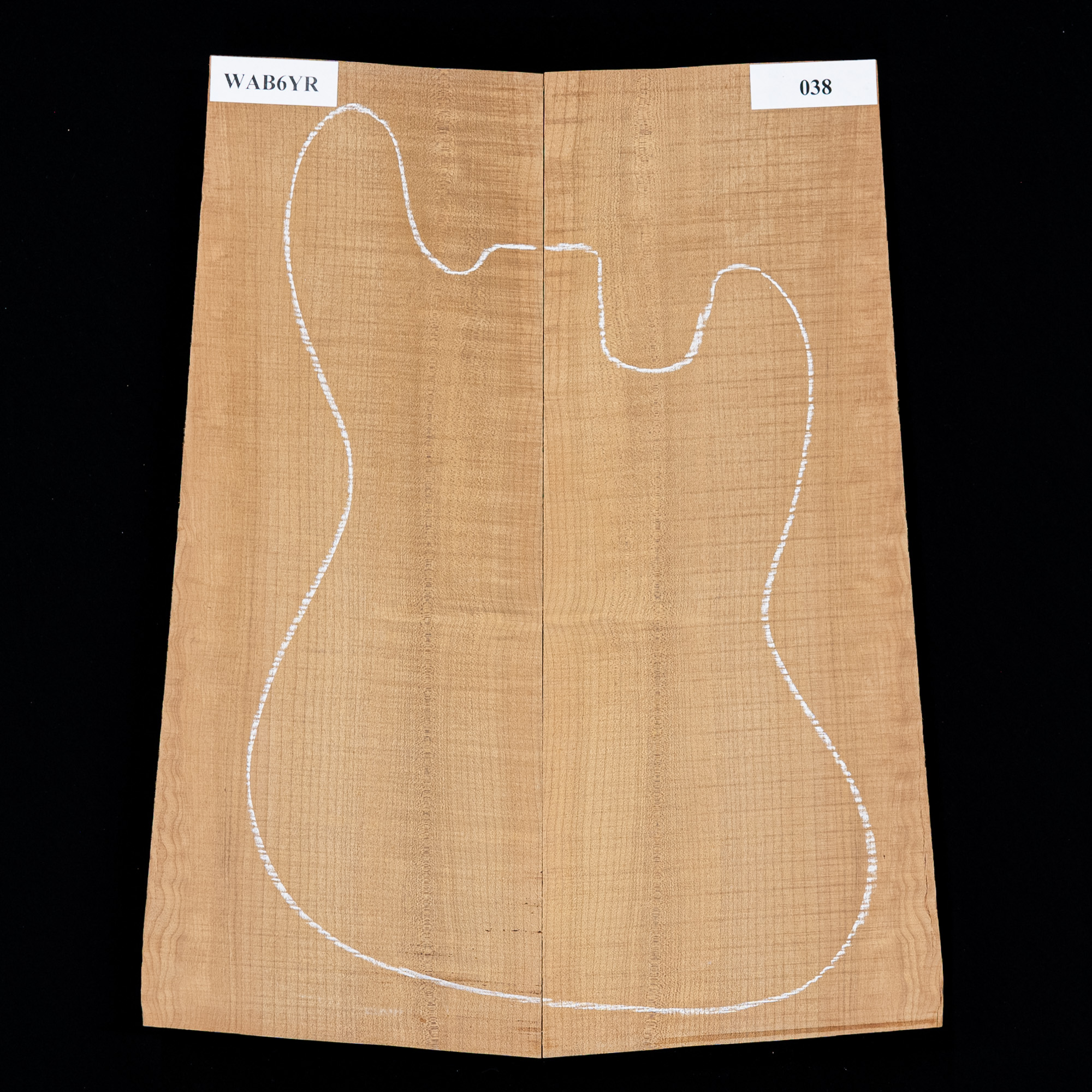 High-Flame Bigleaf Maple Torrefied Carved Top - 038 - StewMac