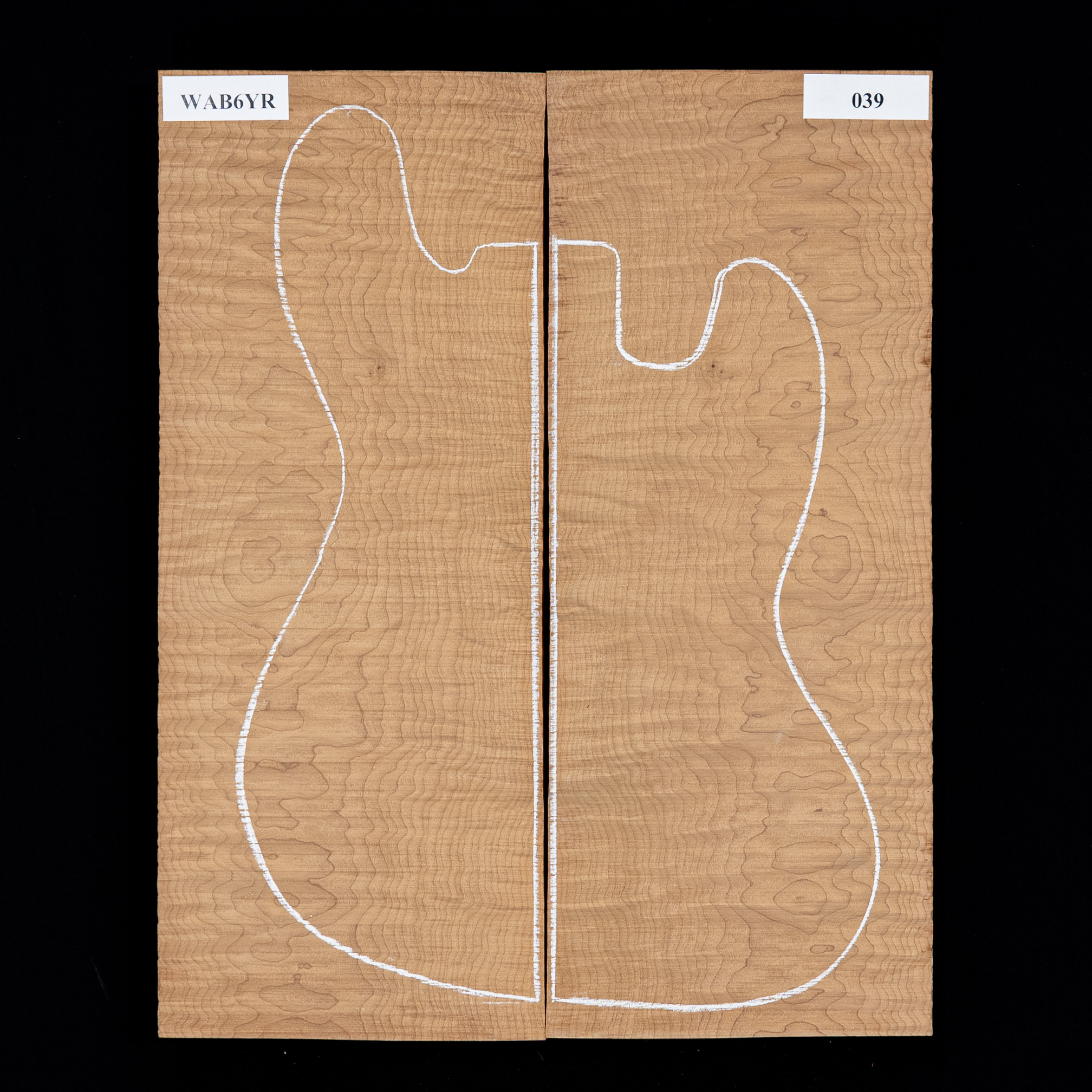 High-Flame Bigleaf Maple Torrefied Carved Top - 039 - StewMac