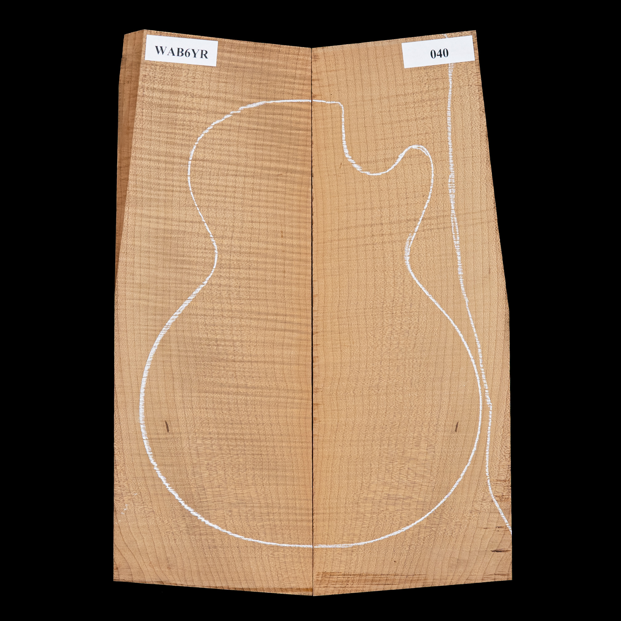 High-Flame Bigleaf Maple Torrefied Carved Top - 040 - StewMac