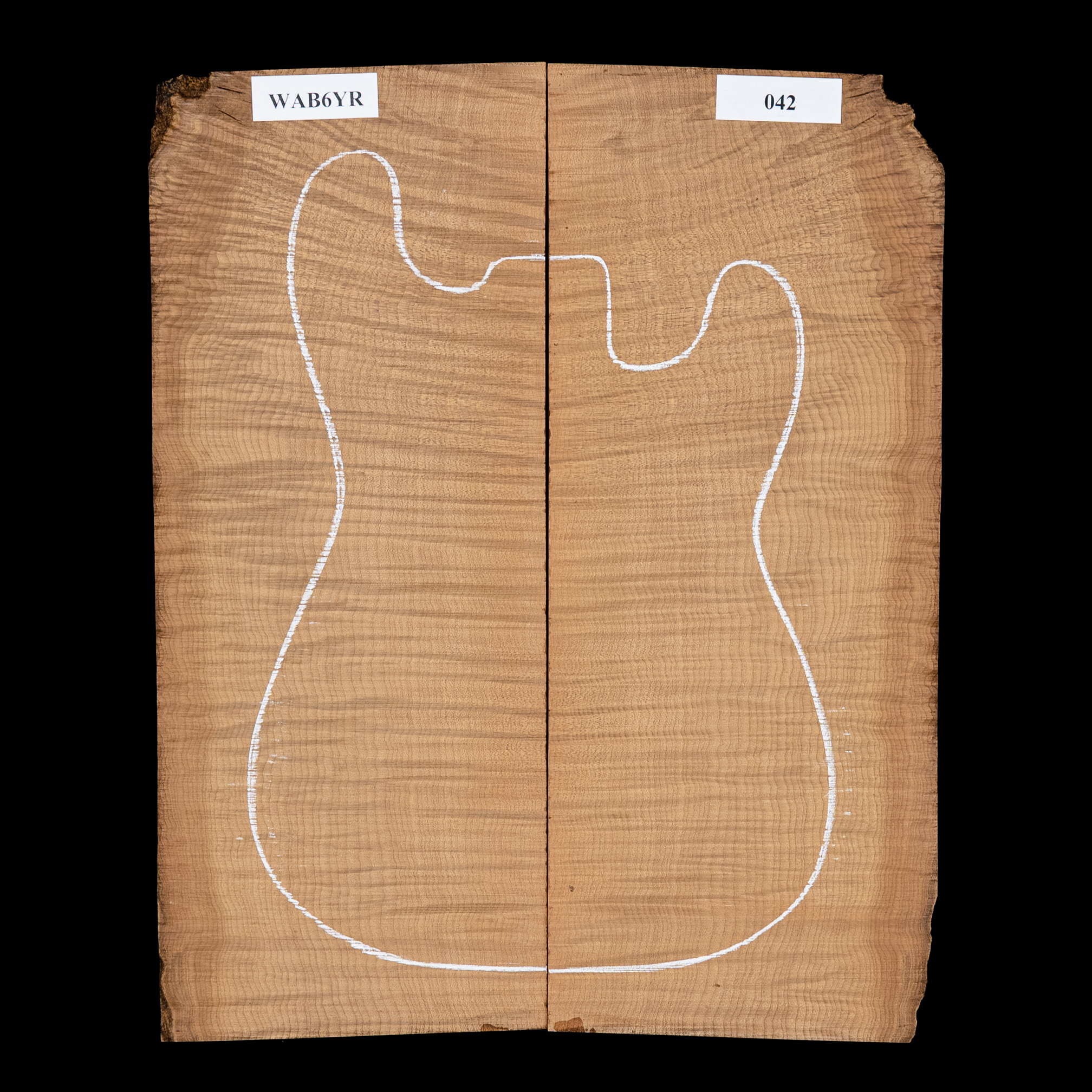 High-Flame Bigleaf Maple Torrefied Carved Top - 042 - StewMac