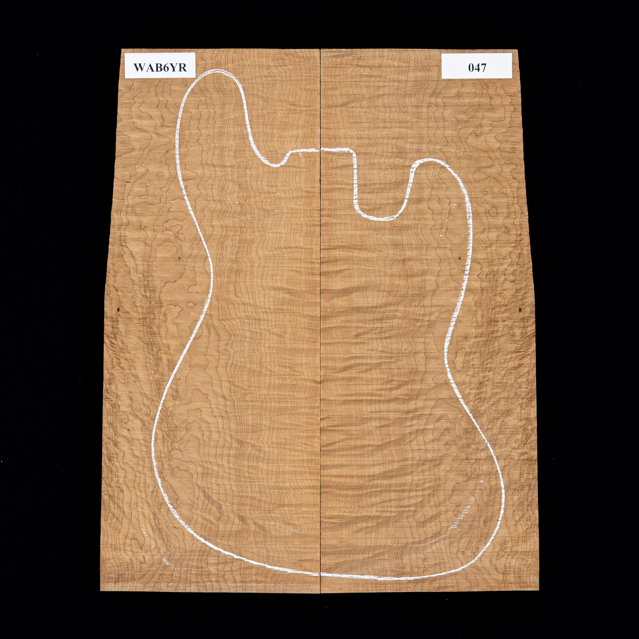 High-Flame Bigleaf Maple Torrefied Carved Top - 047 - StewMac