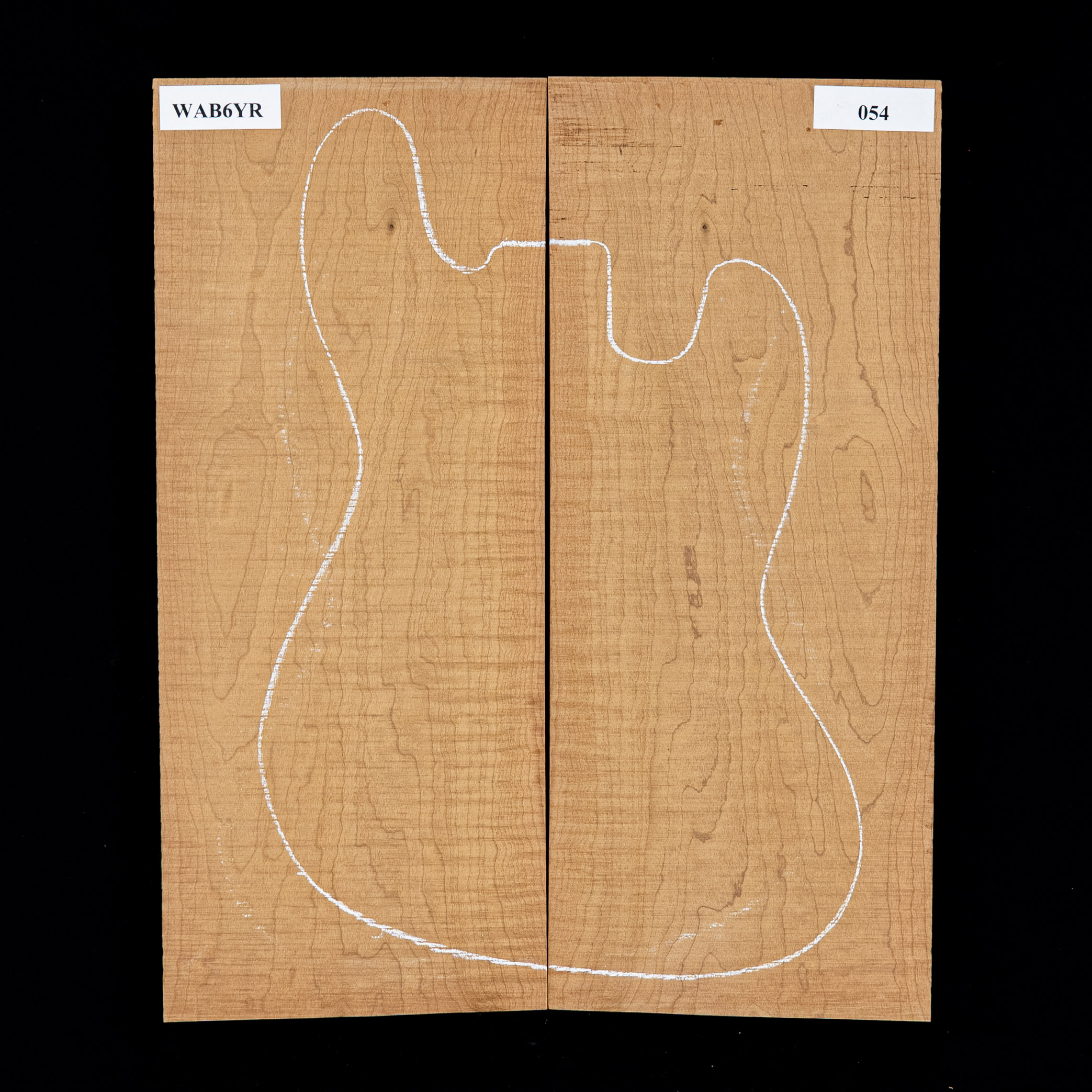 High-Flame Bigleaf Maple Torrefied Carved Top - 054 - StewMac