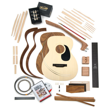 WoodStax Flame Koa OM Guitar Kit, Bolt-on Neck - 081 - StewMac