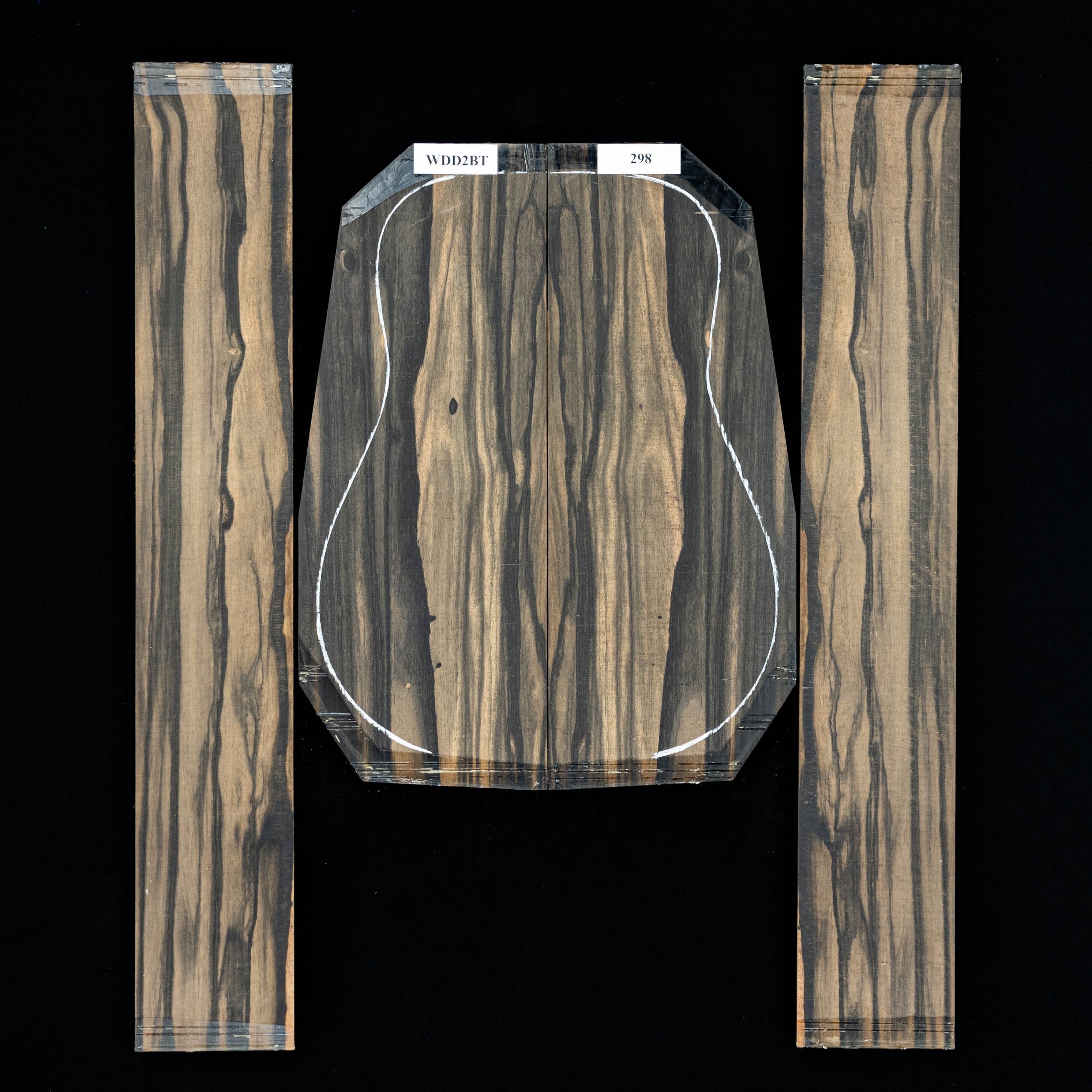 Crelicam Ebony Back + Side Set - 298 - StewMac
