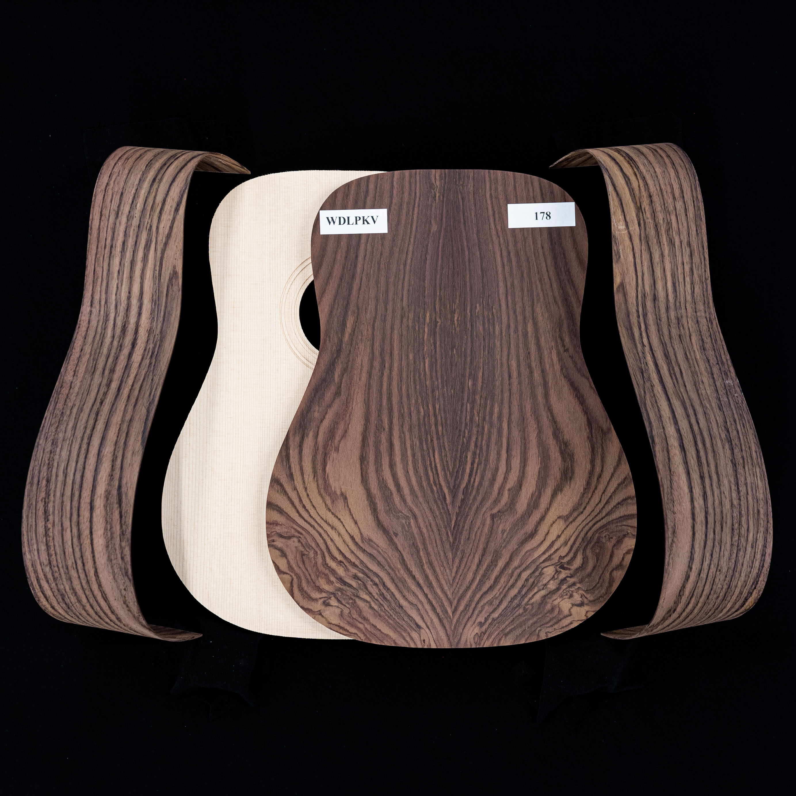 WoodStax Wild Grain Rosewood Dreadnought Kit, Bolt-on Neck - 178 - StewMac