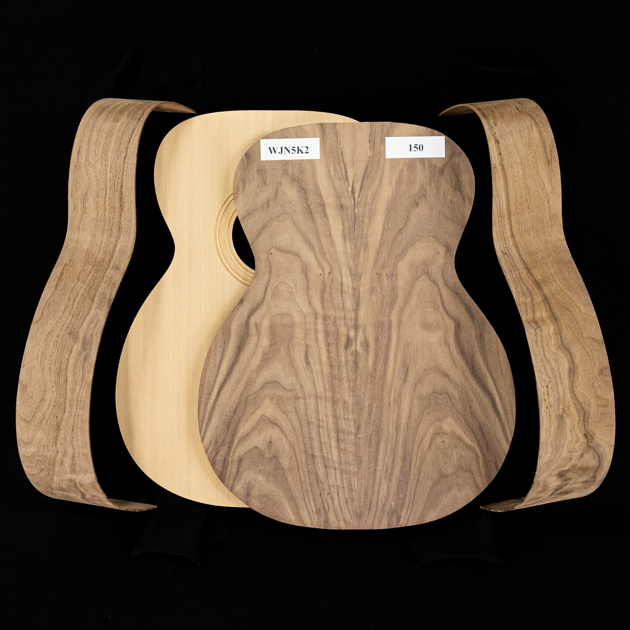 WoodStax Flame Walnut OM Guitar Kit, Bolt-on Neck - 150 - StewMac