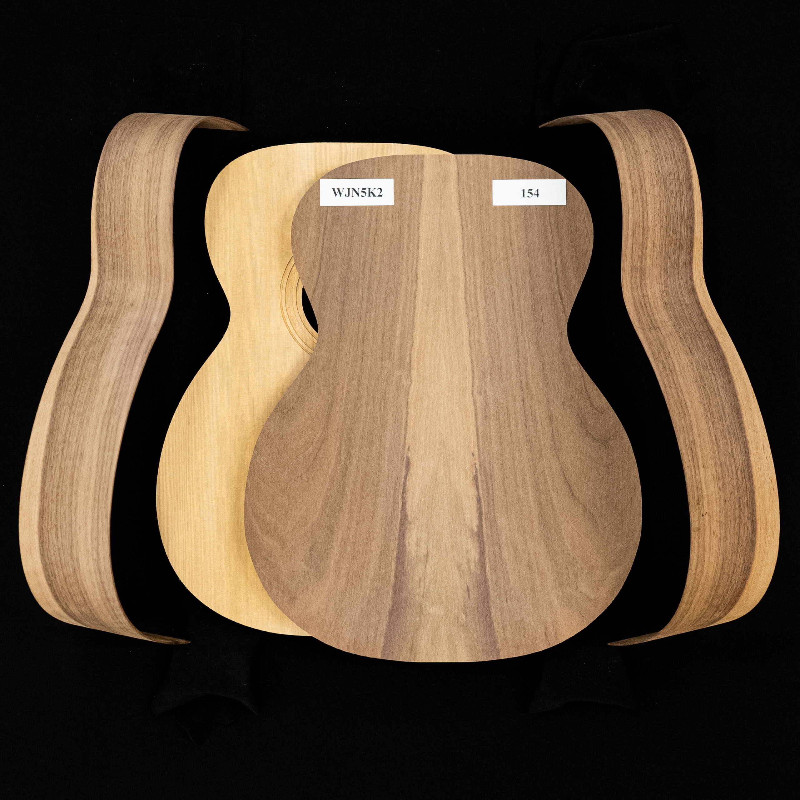 WoodStax Flame Walnut OM Guitar Kit, Bolt-on Neck - 154 - StewMac
