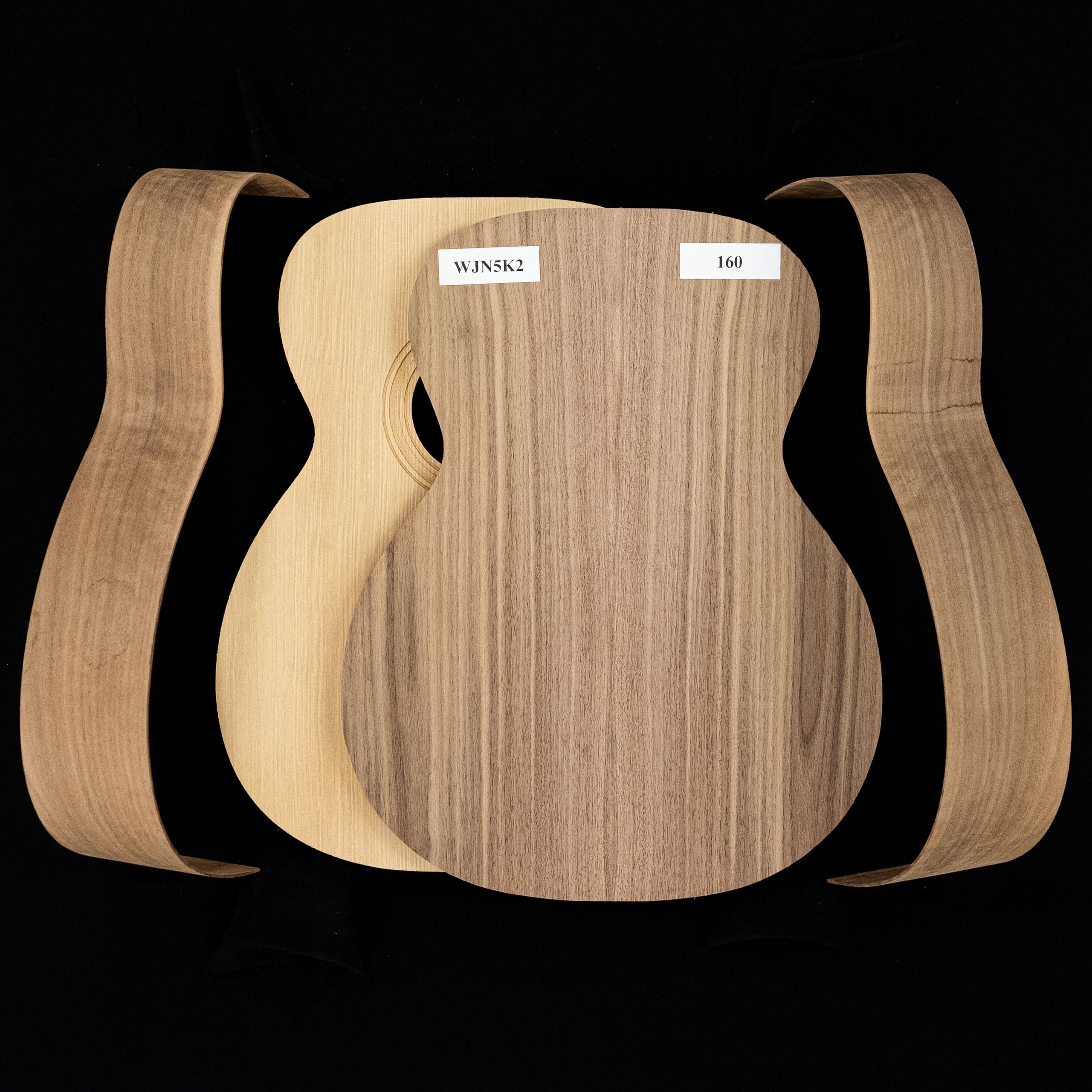 WoodStax Flame Walnut OM Guitar Kit, Bolt-on Neck - 160 - StewMac