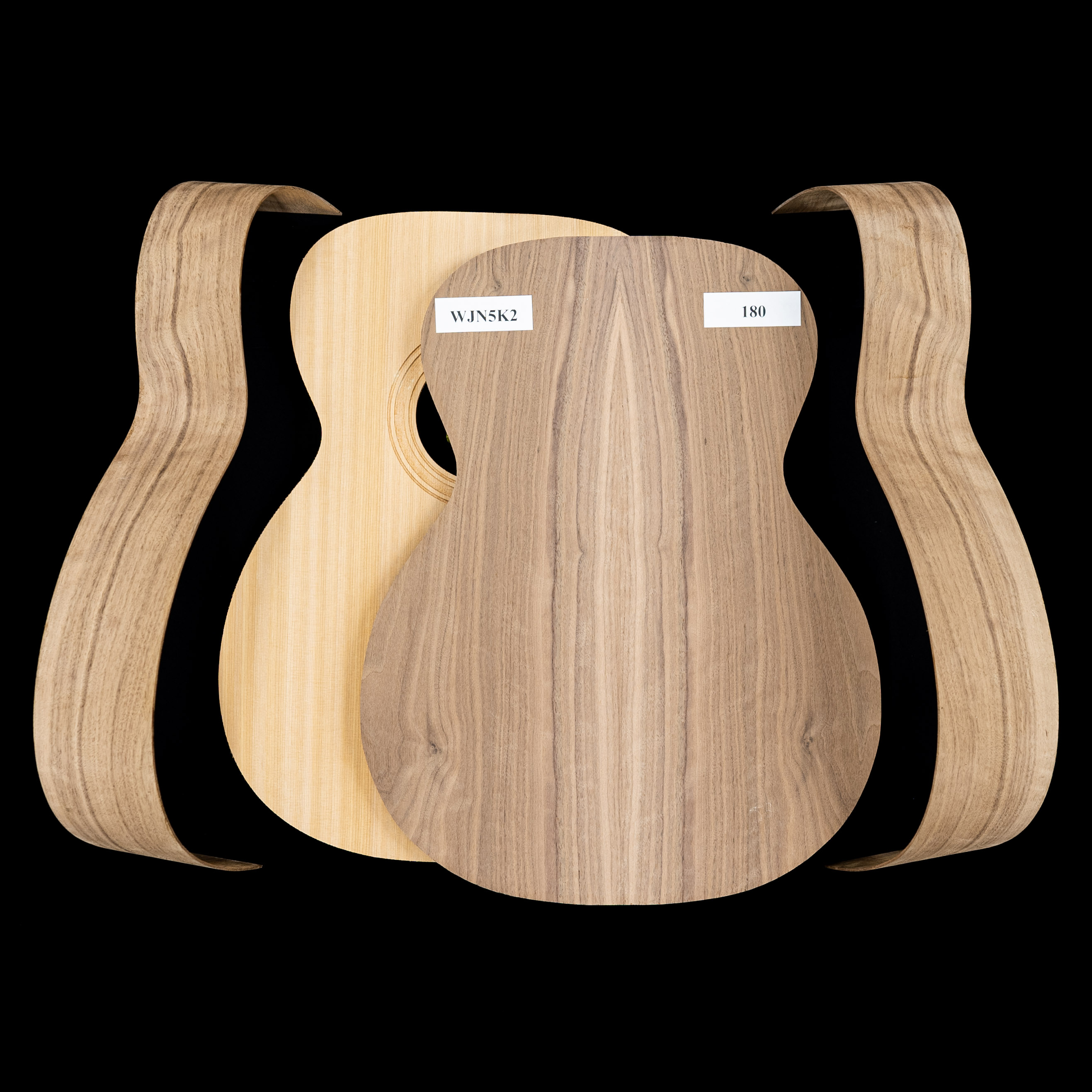 WoodStax Flame Walnut OM Guitar Kit, Bolt-on Neck - 180 - StewMac