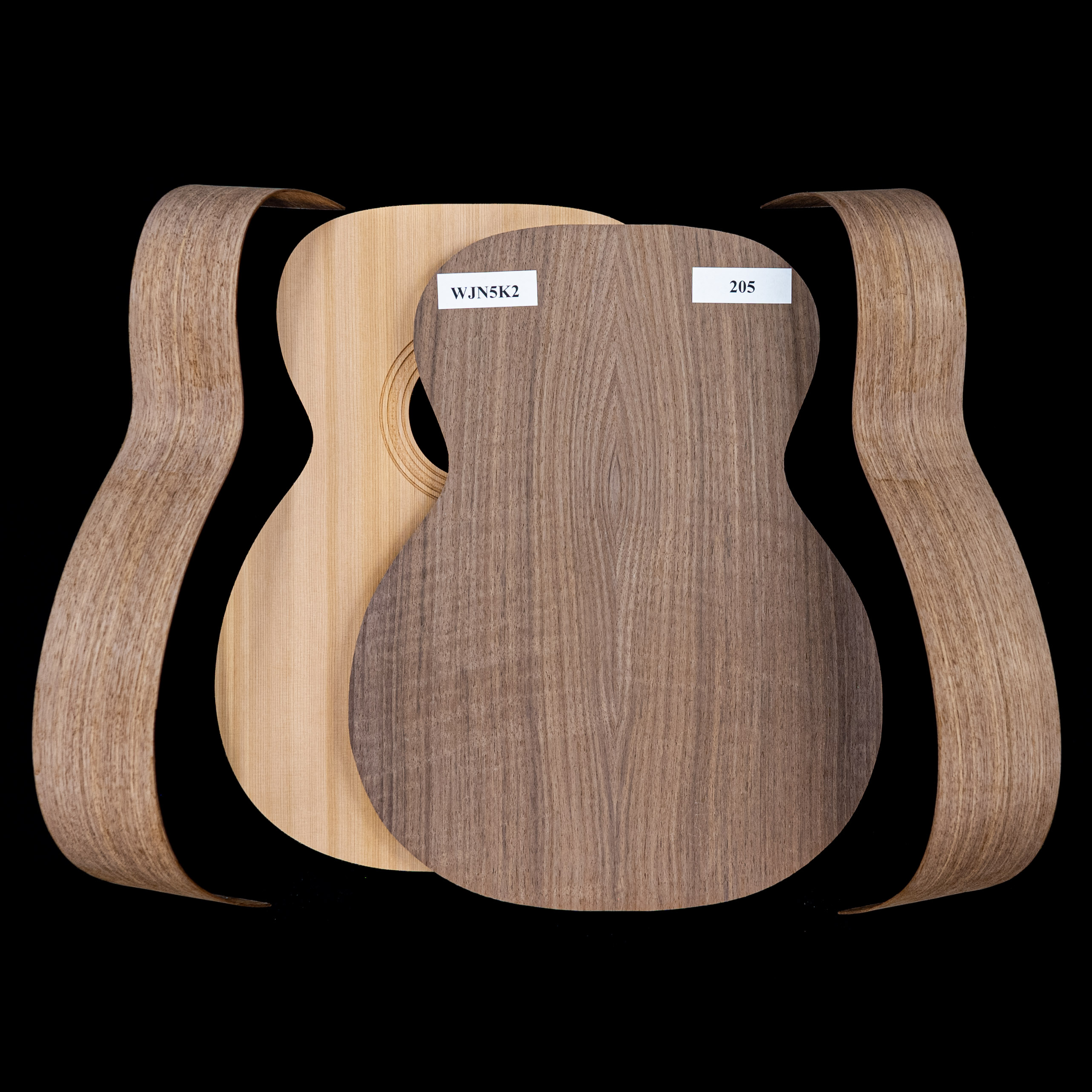 WoodStax Flame Walnut OM Guitar Kit, Bolt-on Neck - 205 - StewMac