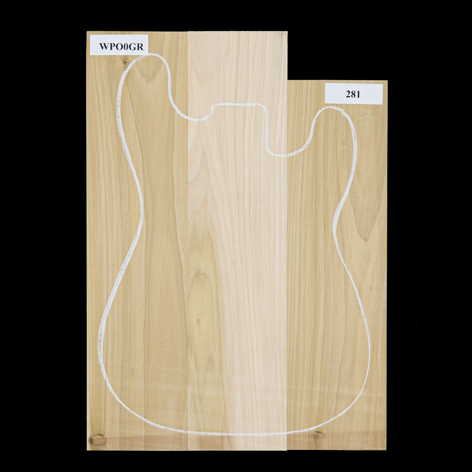 Poplar Body Blank, 3-Piece (9.4 lb) - 281 - StewMac