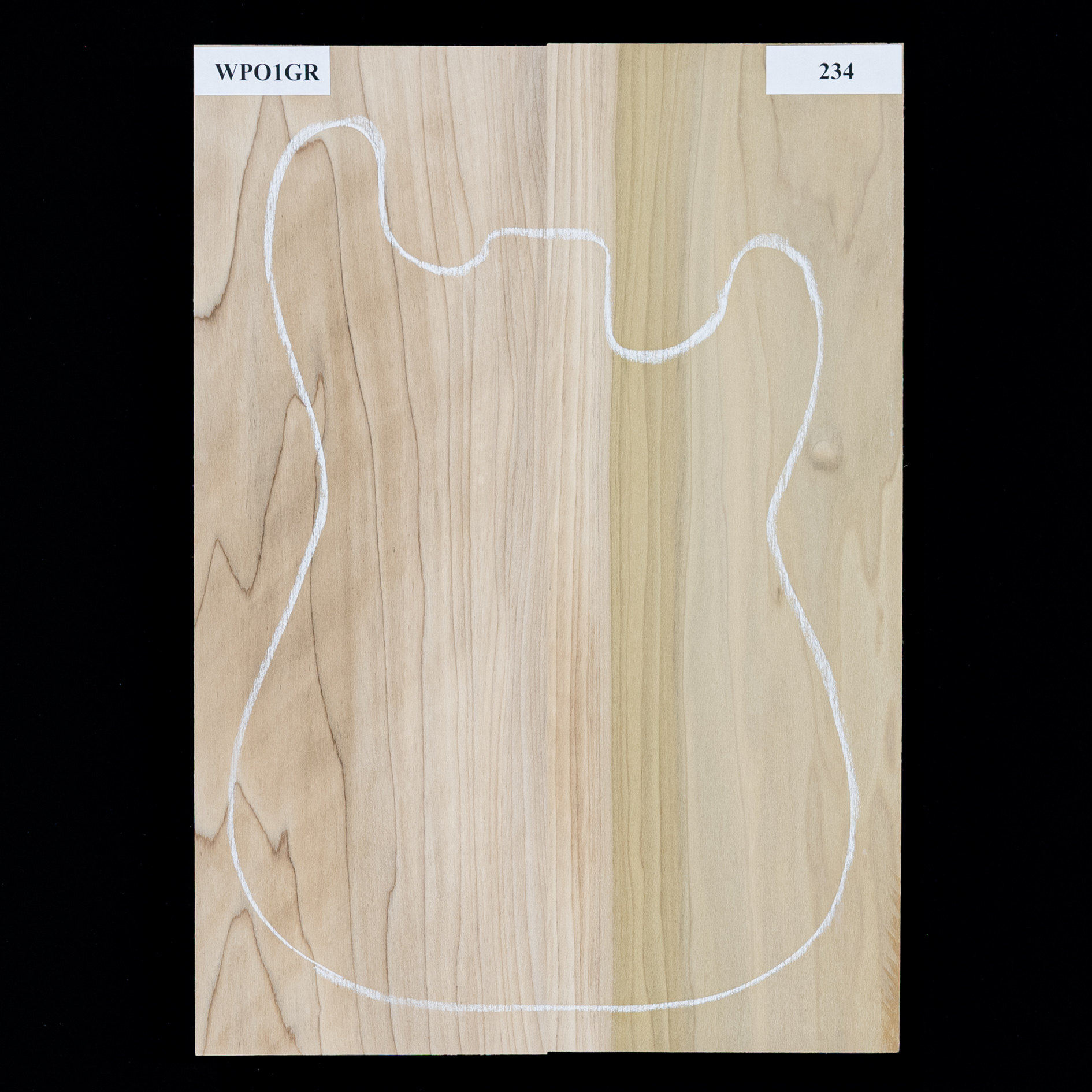 Poplar Body Blank, 2-Piece (11 lb) - 234 - StewMac