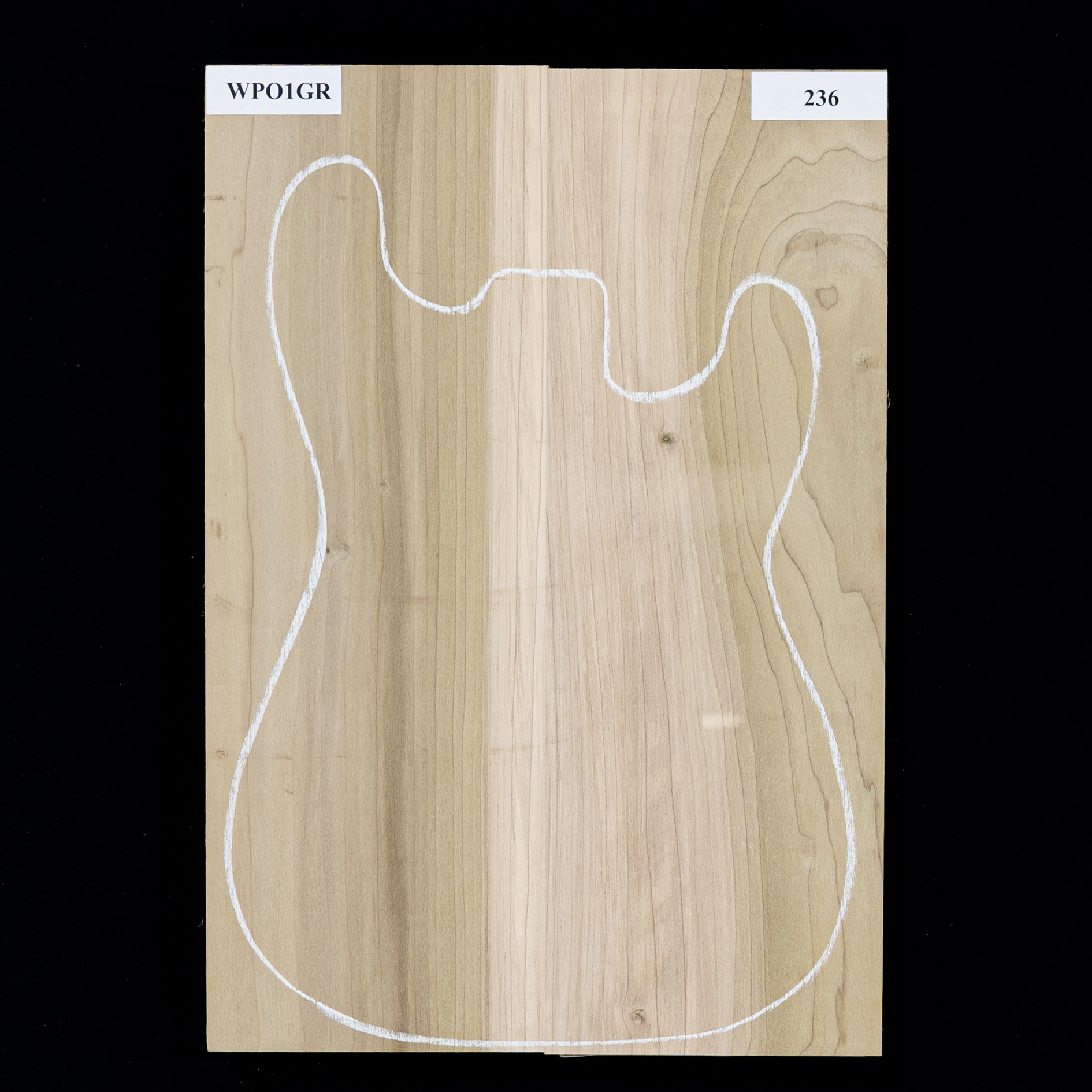 Poplar Body Blank, 2-Piece (11 lb) - 236 - StewMac