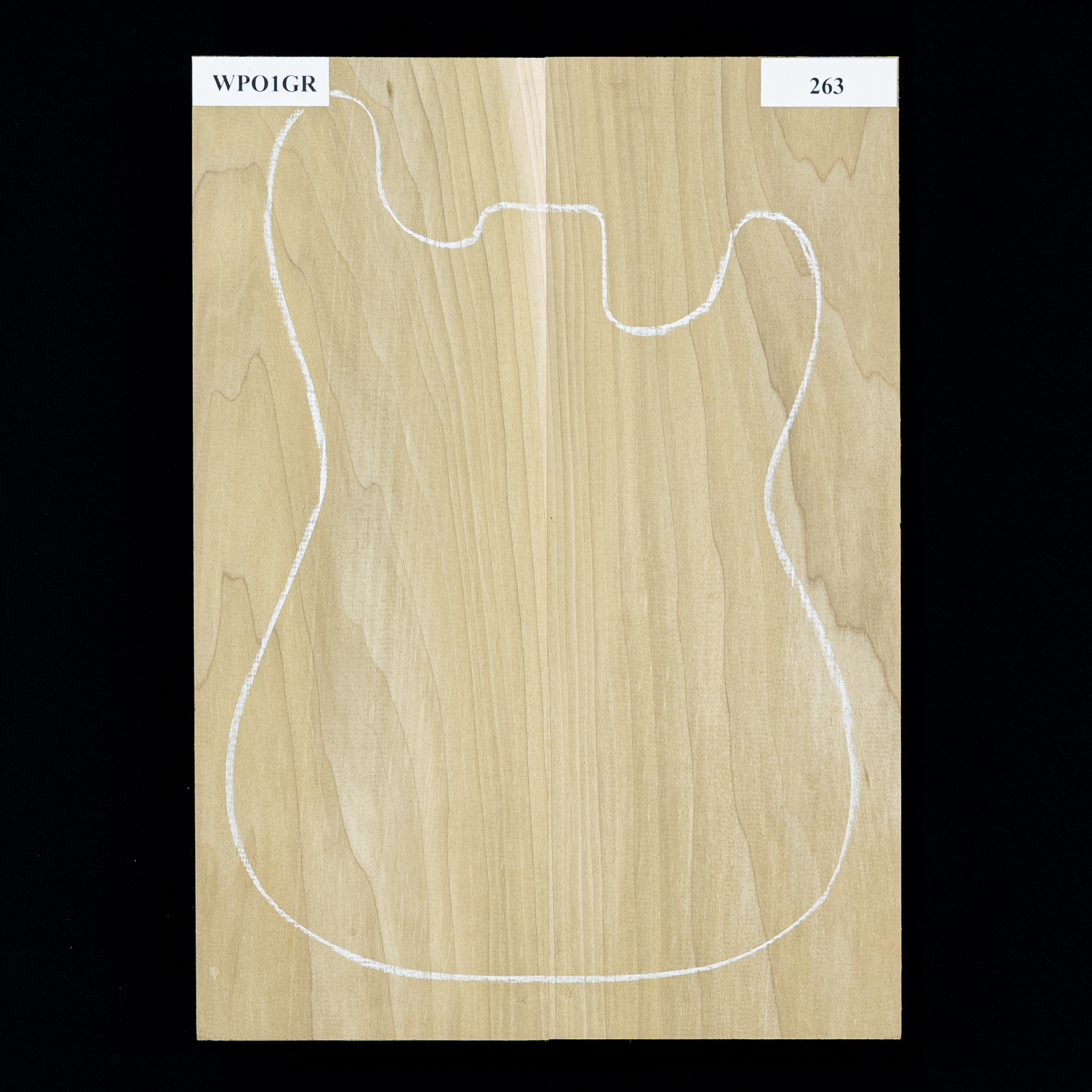Poplar Body Blank, 2-Piece (10.2 lb) - 263 - StewMac